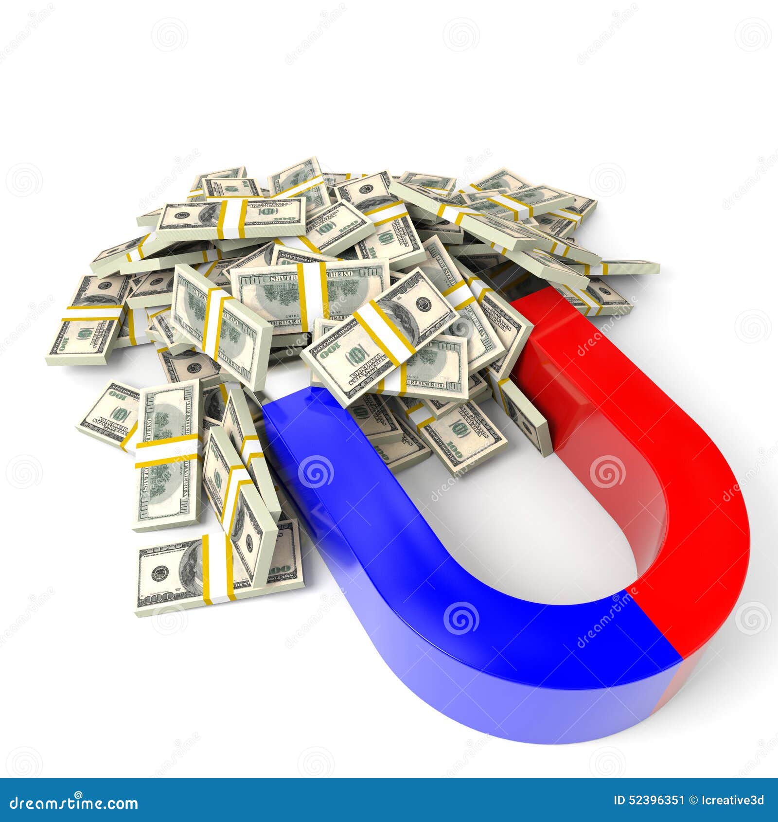 Magnet attracts money. stock illustration. Illustration of package ...