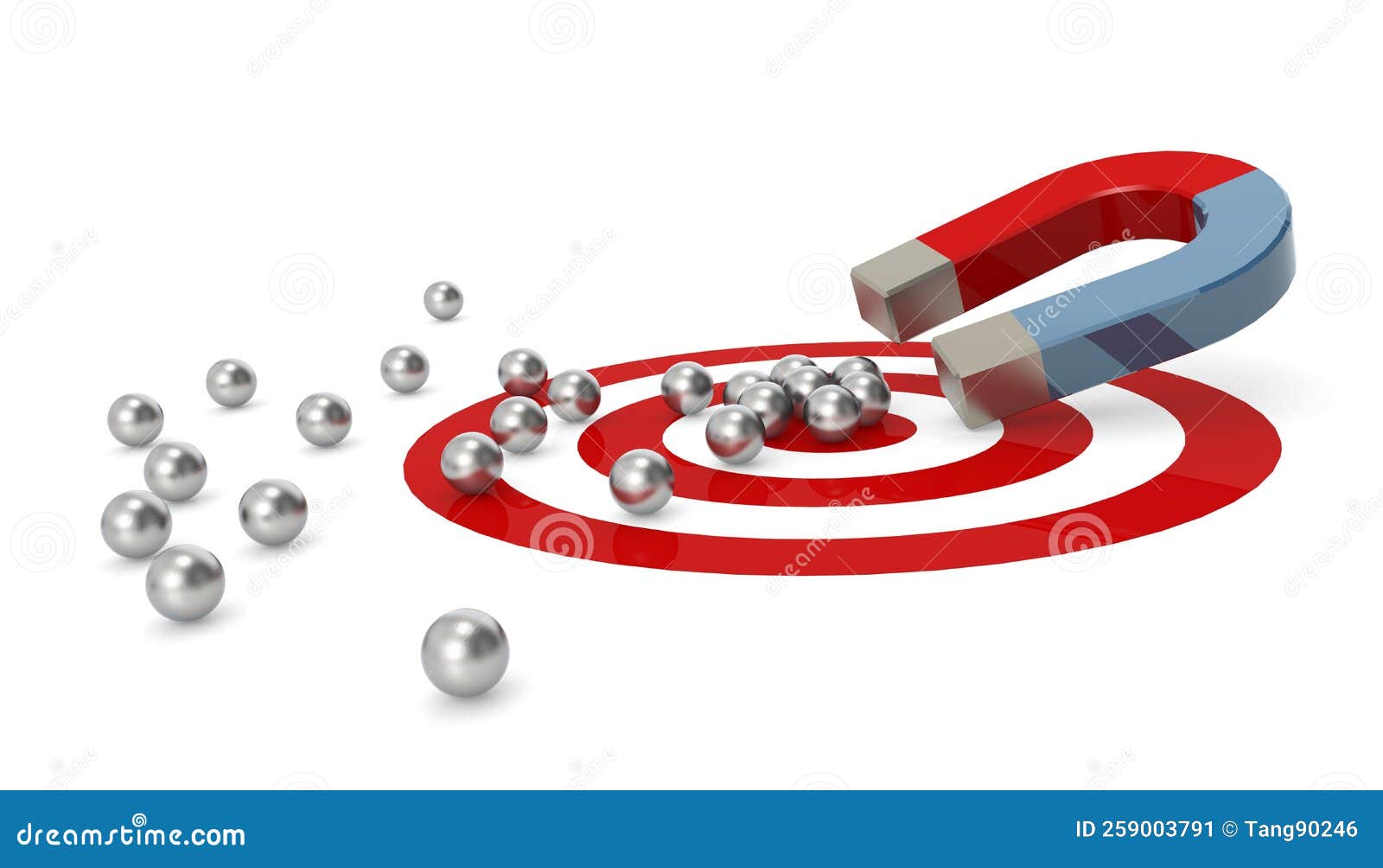Magnet Attracts Red Metal Balls Isolated Stock Illustration ...