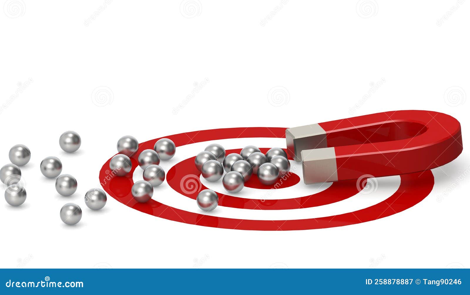 Magnet Attracts Red Metal Balls Isolated Stock Illustration ...