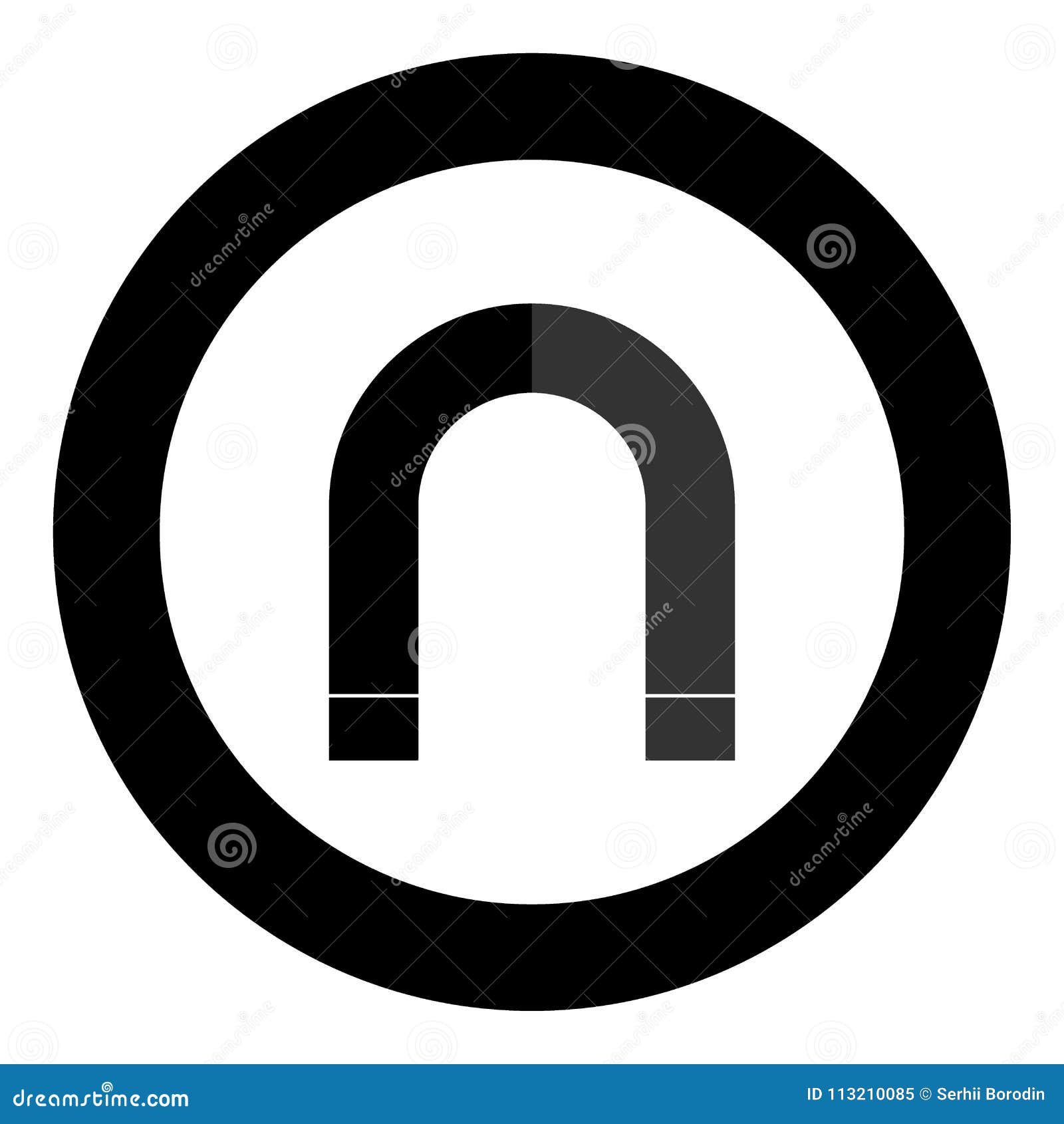 Magnet the Black Color Icon in Circle or Round Stock Vector ...
