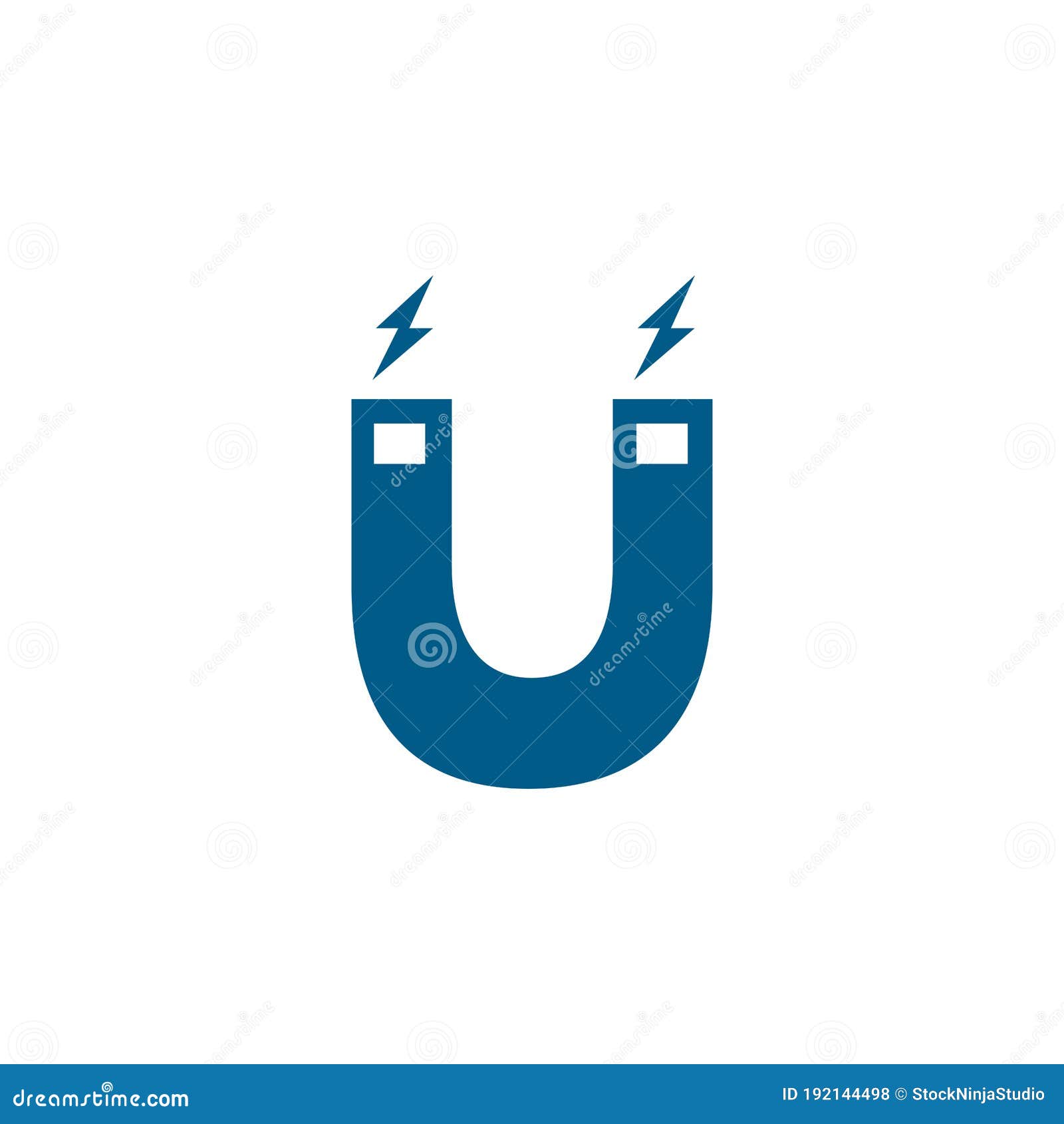Magnet Blue Icon on White Background. Blue Flat Style Vector ...