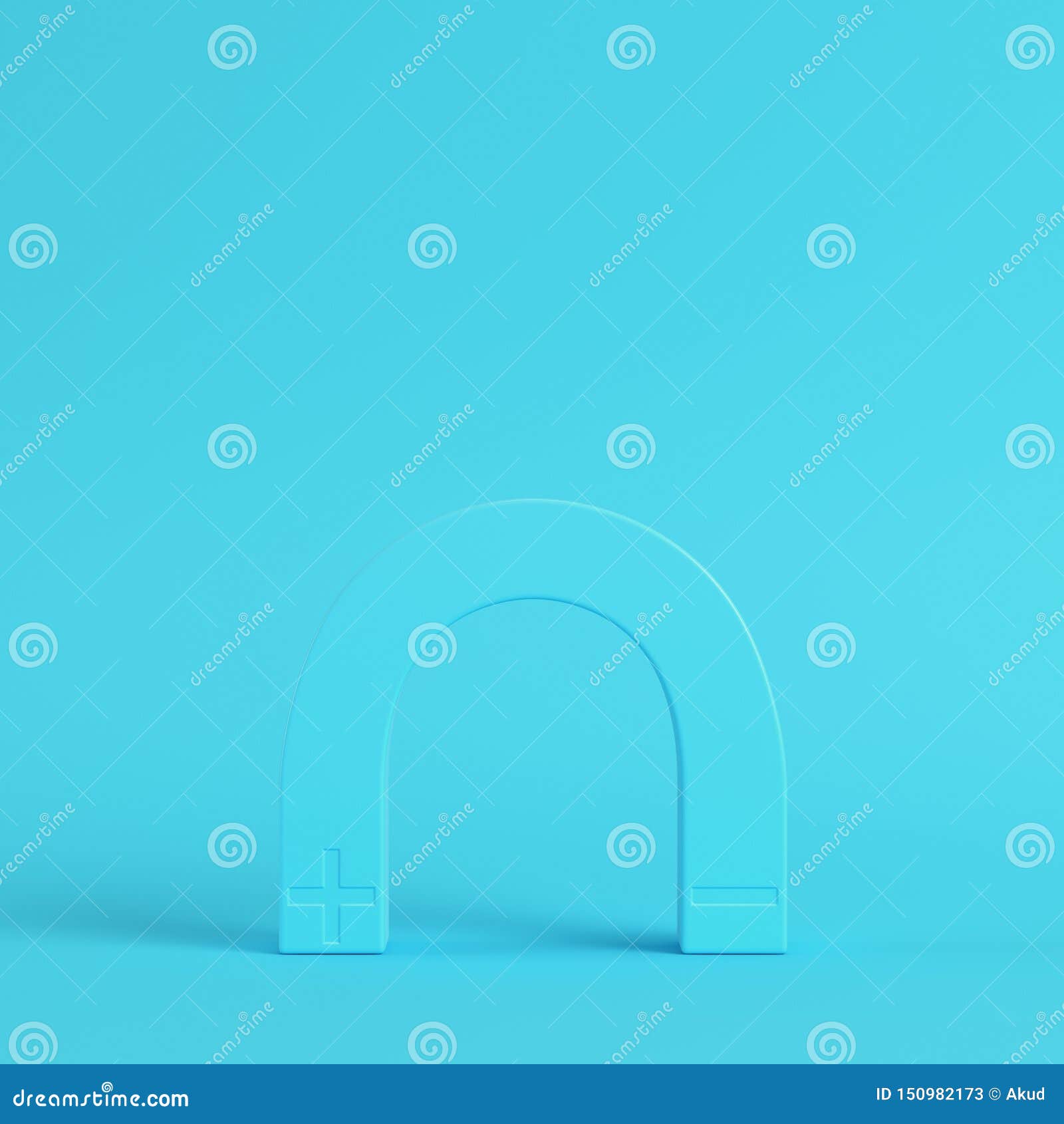 Magnet on Bright Blue Background in Pastel Colors Stock Illustration ...