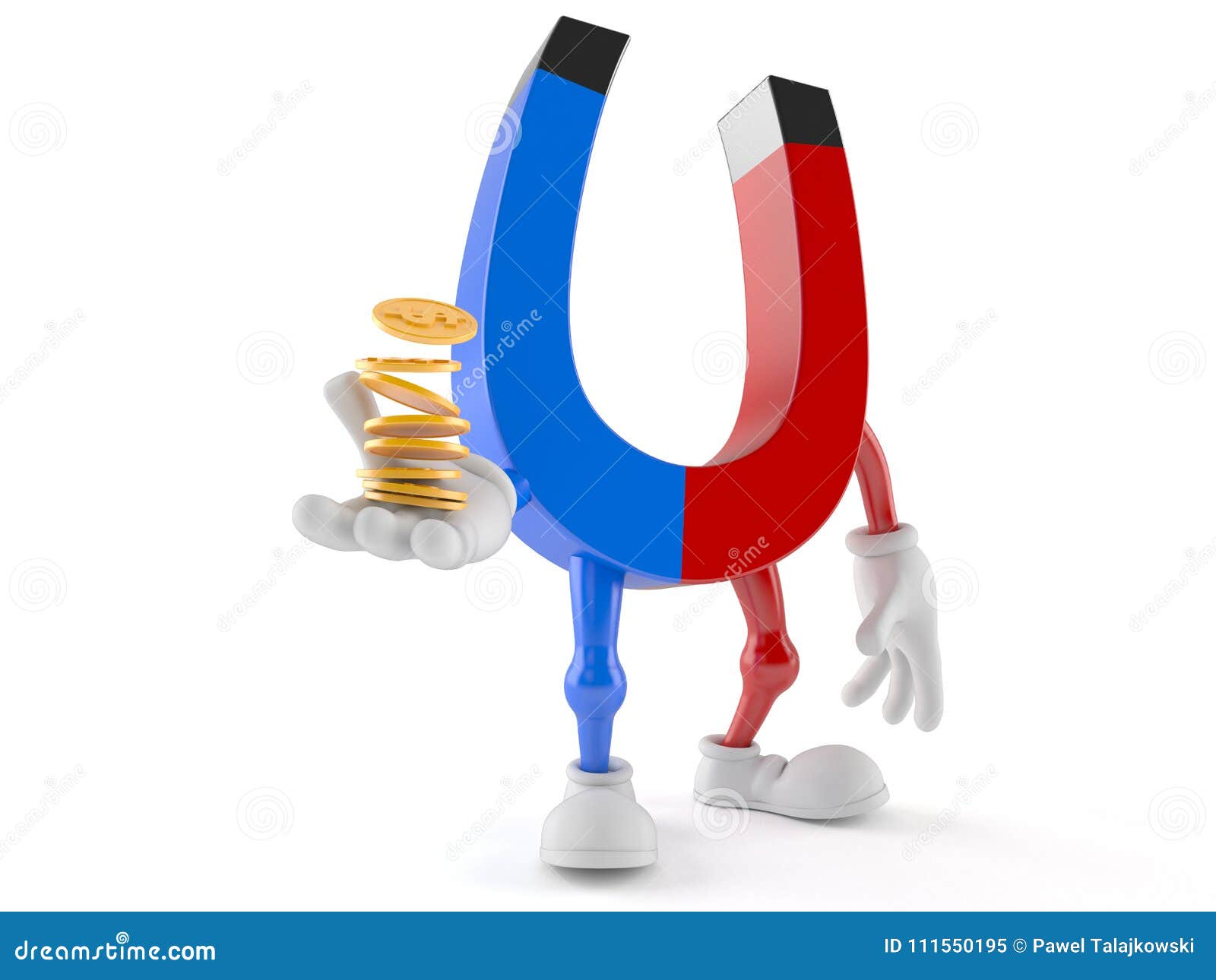 Magnet Character with Coins Stock Illustration - Illustration of ...
