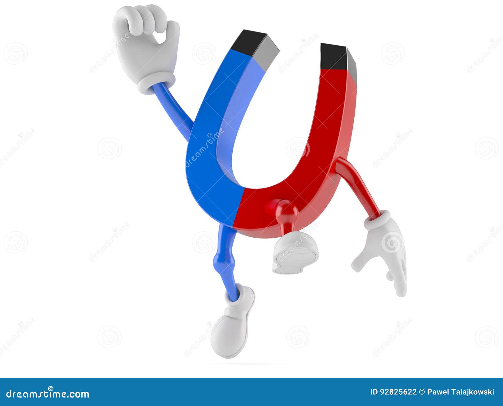 Magnet Character Looking Through Magnifying Glass Royalty-Free Stock ...