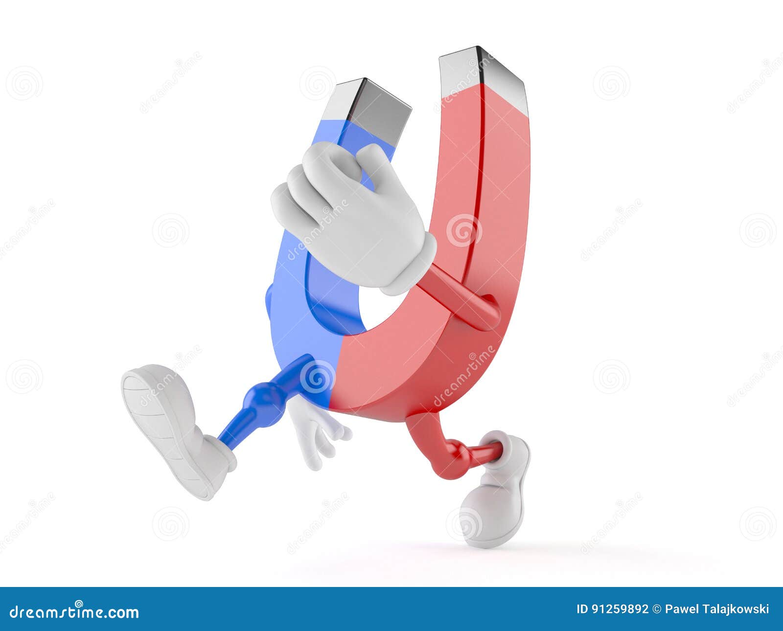 Magnet Character Looking Through Magnifying Glass Royalty-Free Stock ...