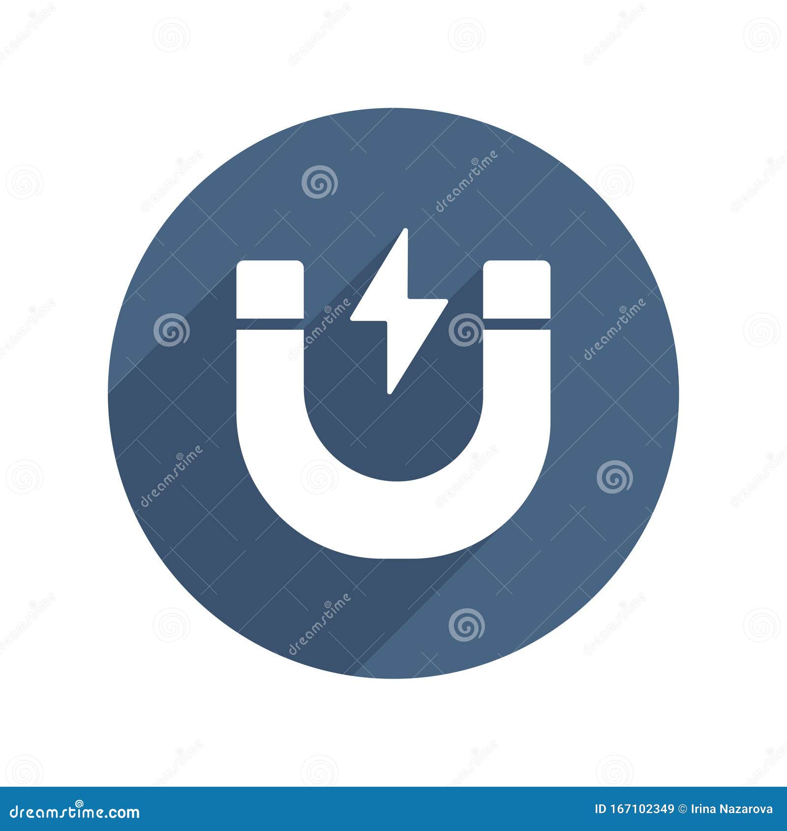Magnet Circle Icon Flat. Physics and Science Stock Vector ...