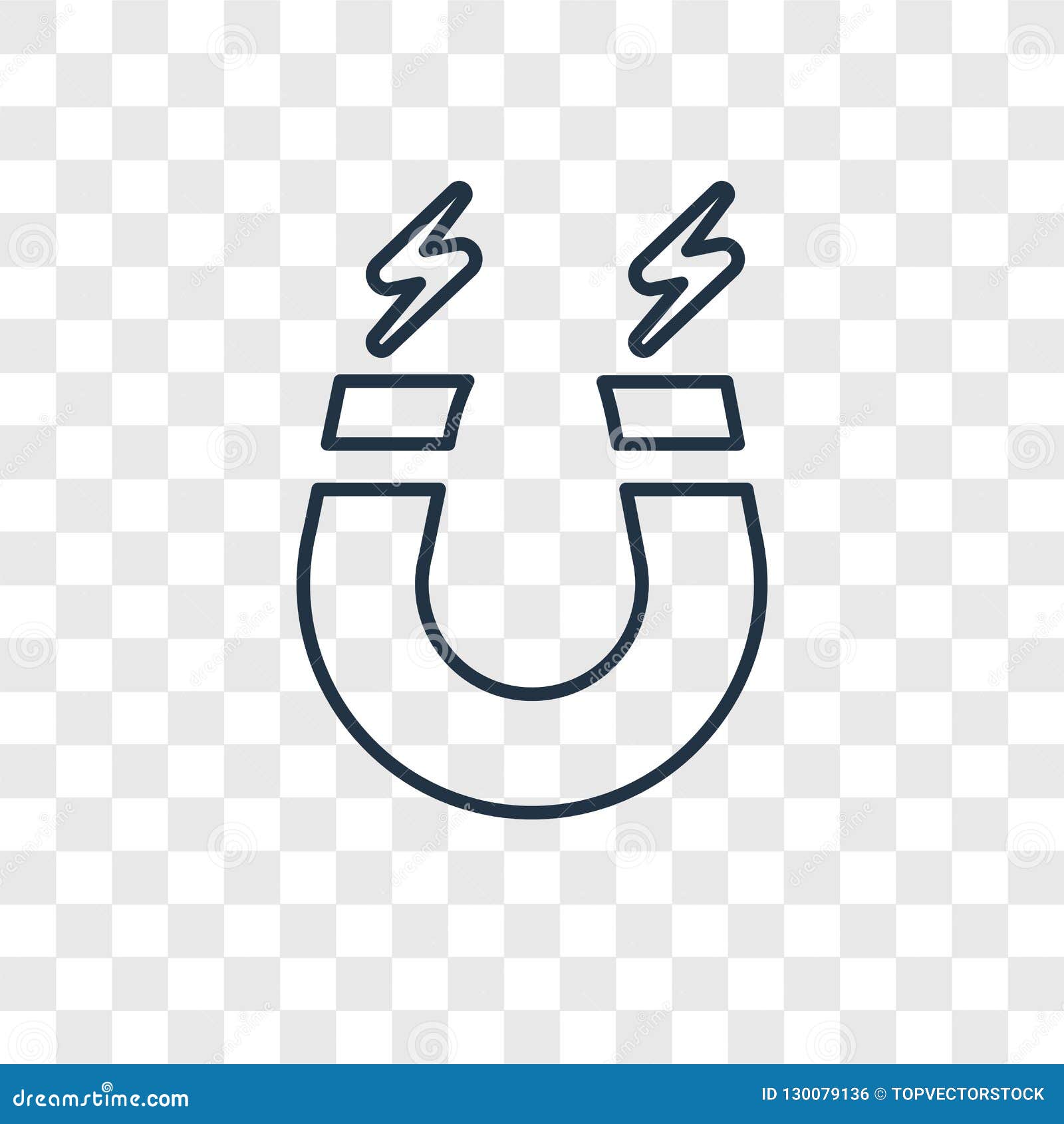 Magnet Concept Vector Linear Icon Isolated on Transparent Background ...