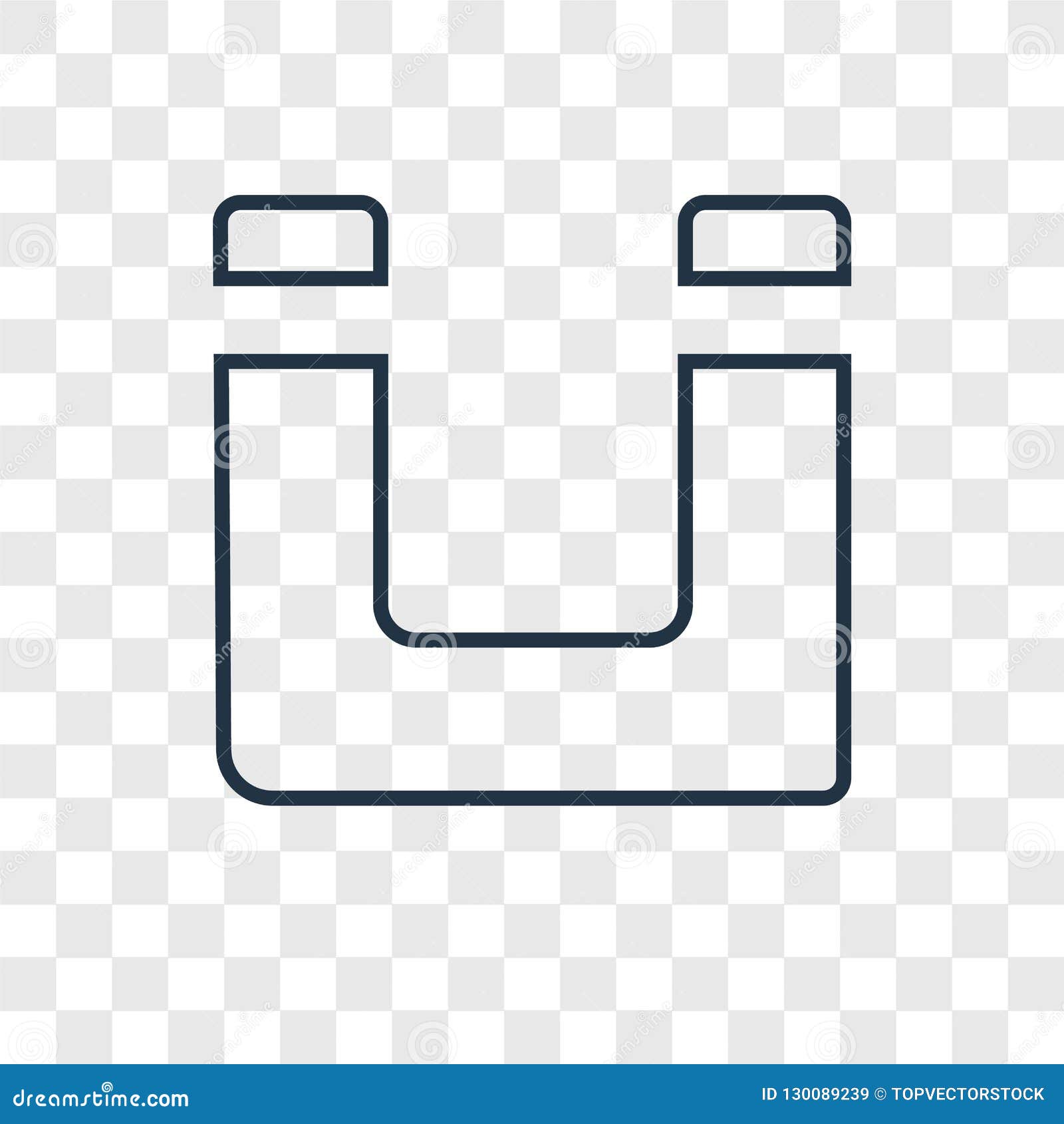 Magnet Concept Vector Linear Icon Isolated on Transparent Background ...