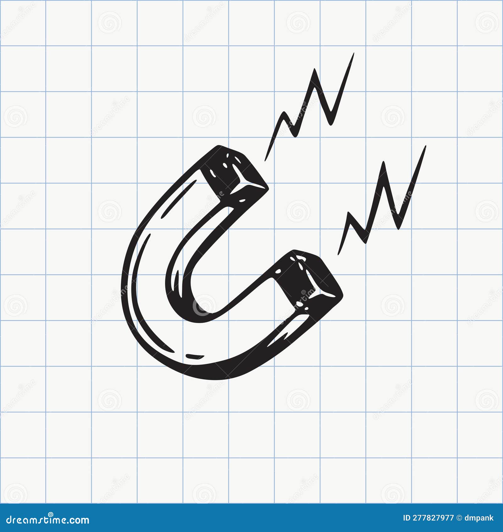Magnet Doodle Hand Drawn Icon. Outline Drawing Magnet Line Clipart ...