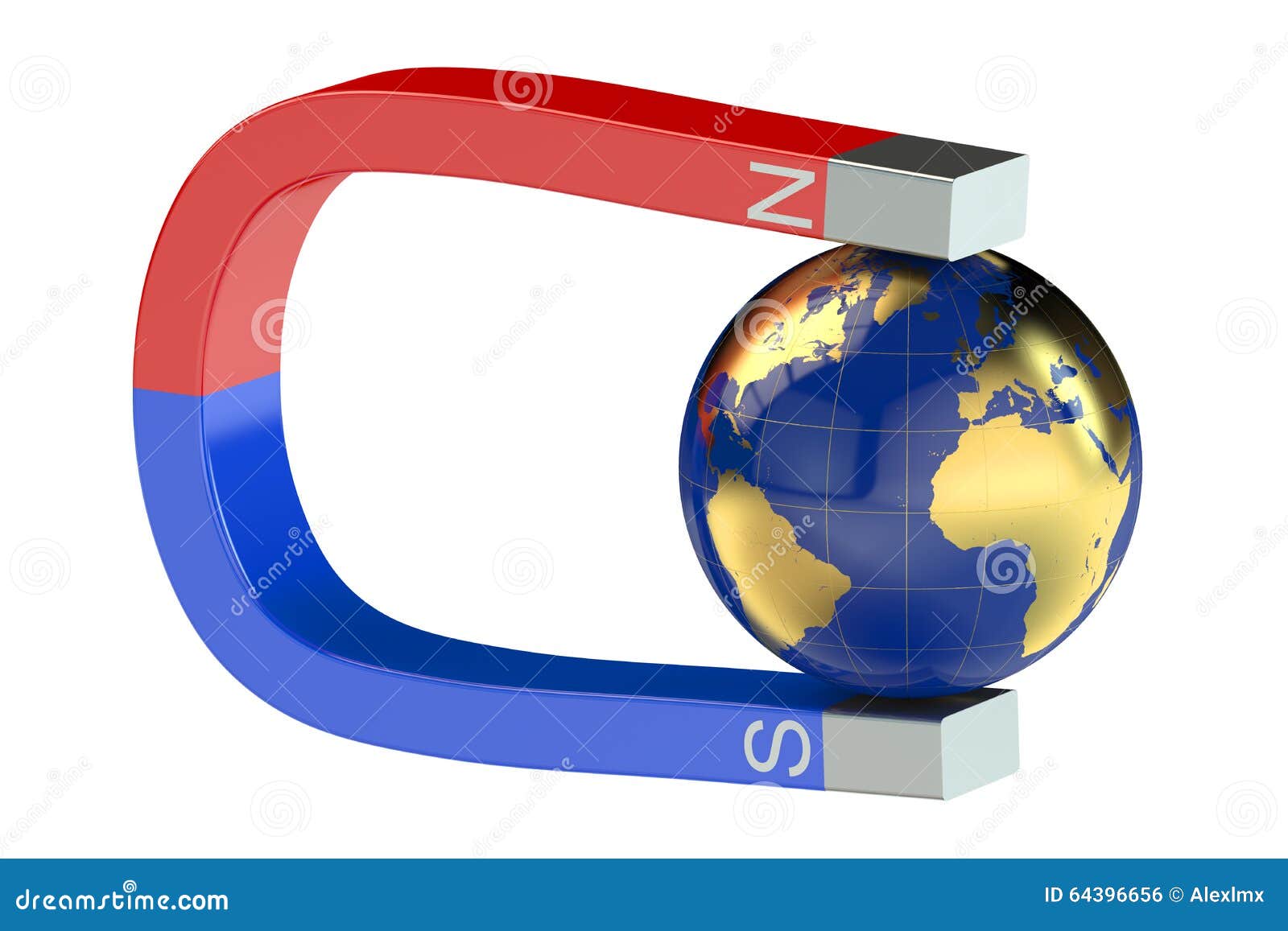Magnet and earth stock illustration. Illustration of magnetic - 64396656