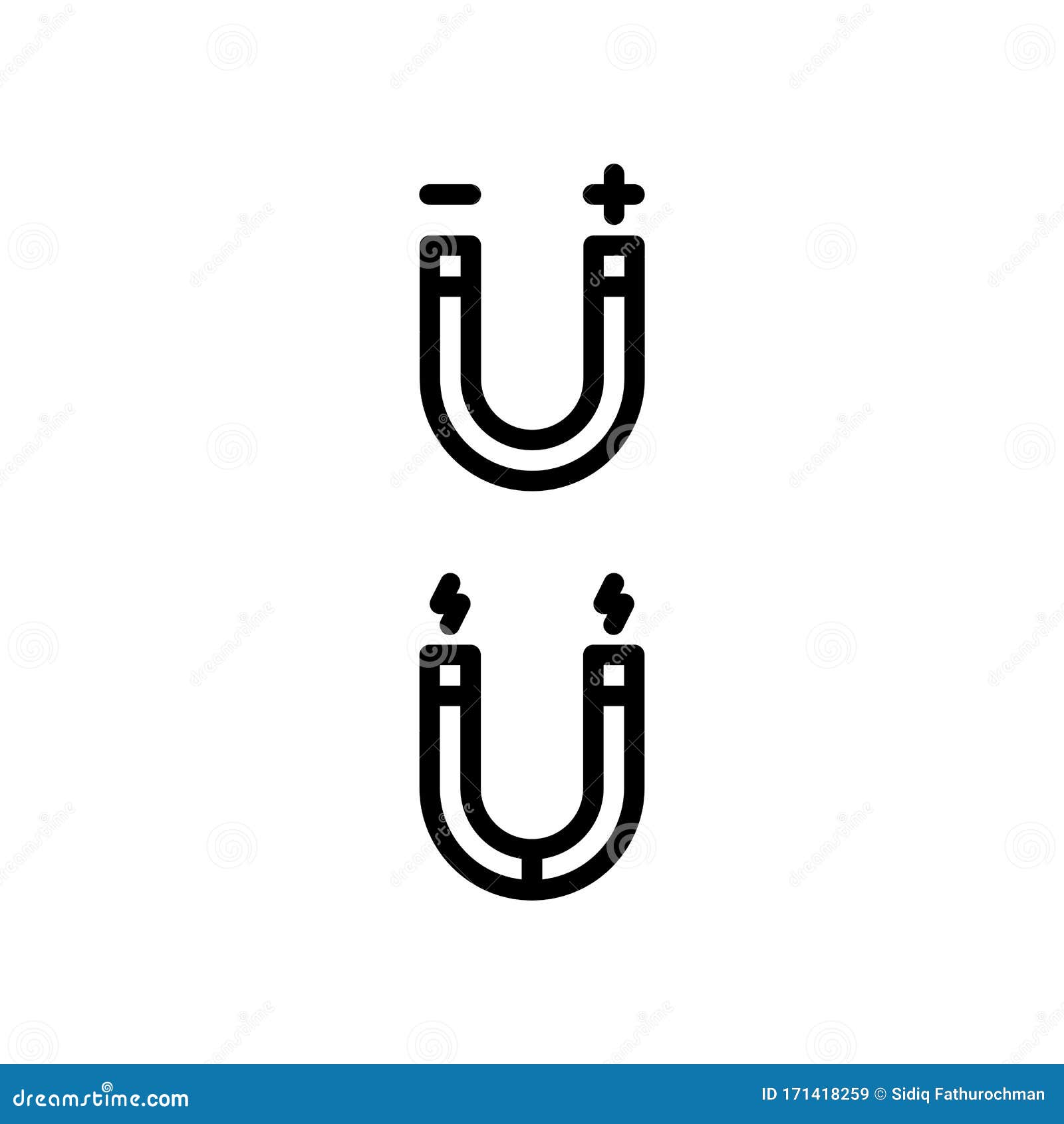 Magnet & Electromagnetic Icon Stock Vector - Illustration of attraction ...