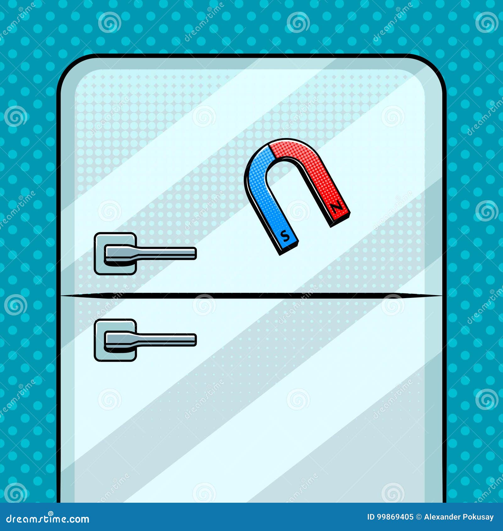 Magnet on Fridge Pop Art Vector Illustration Stock Vector ...