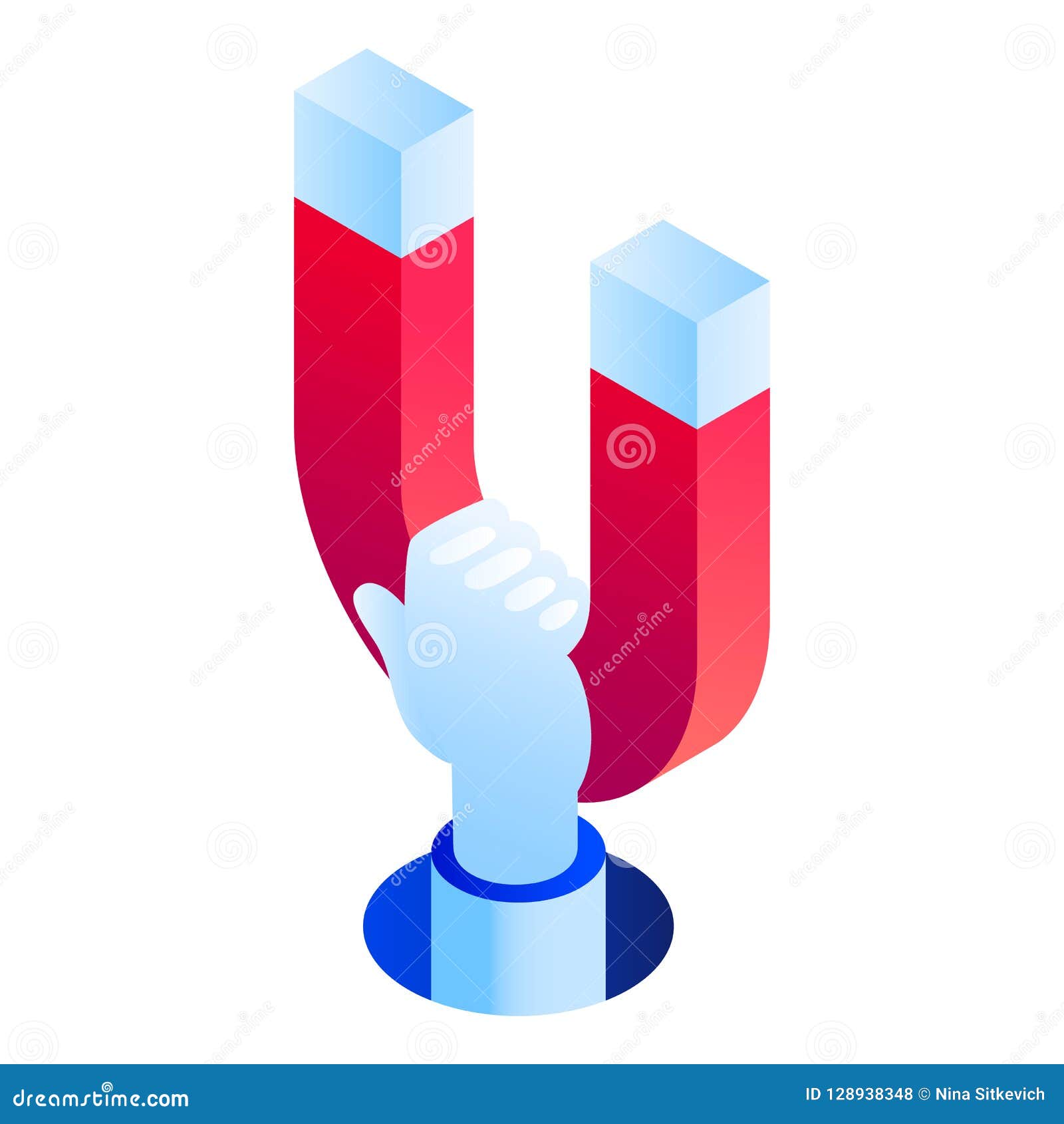 Magnet Hand Icon, Isometric Style Stock Vector - Illustration of icon ...