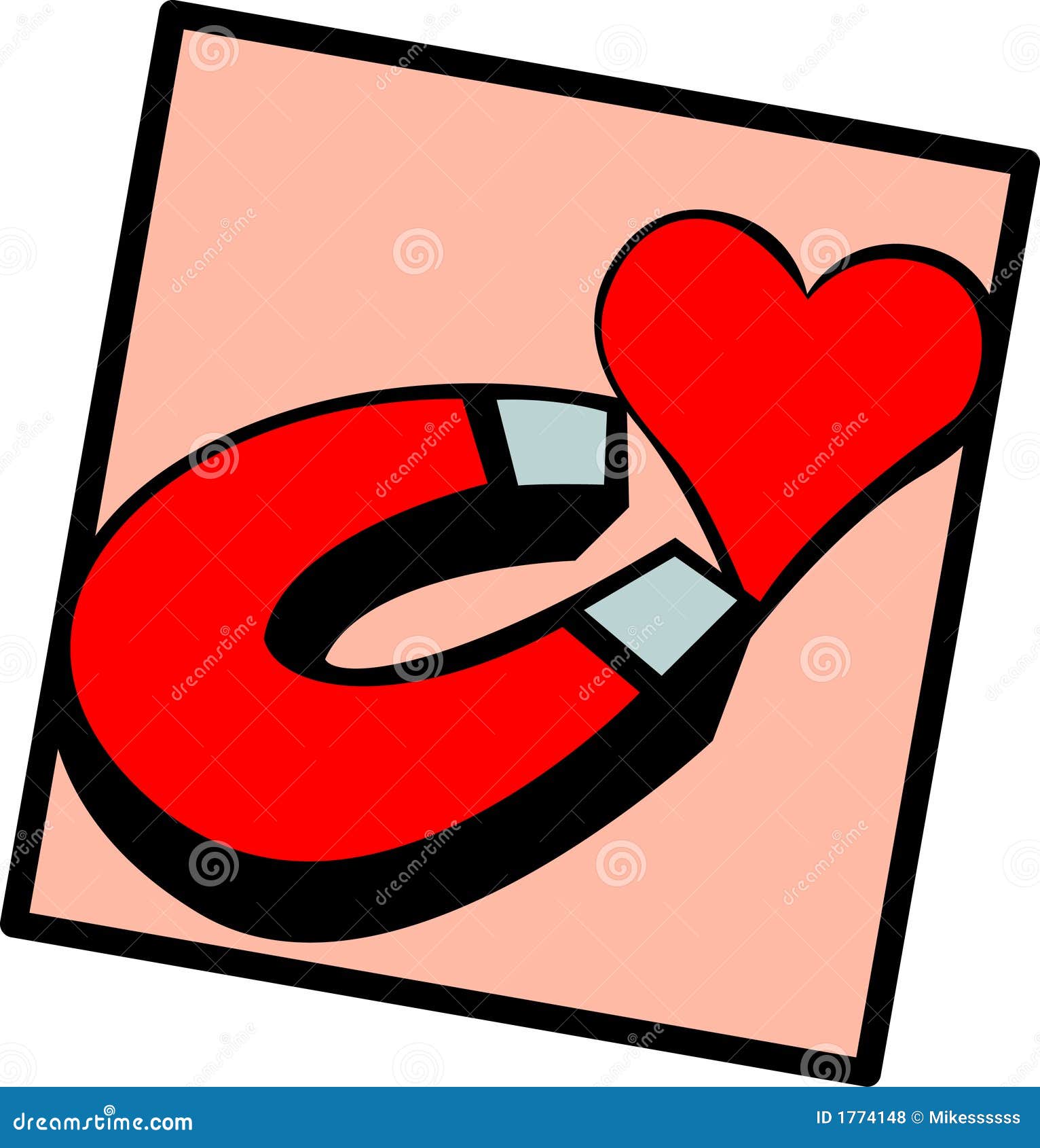 Magnet and Heart Vector Illustration Stock Vector - Illustration of ...