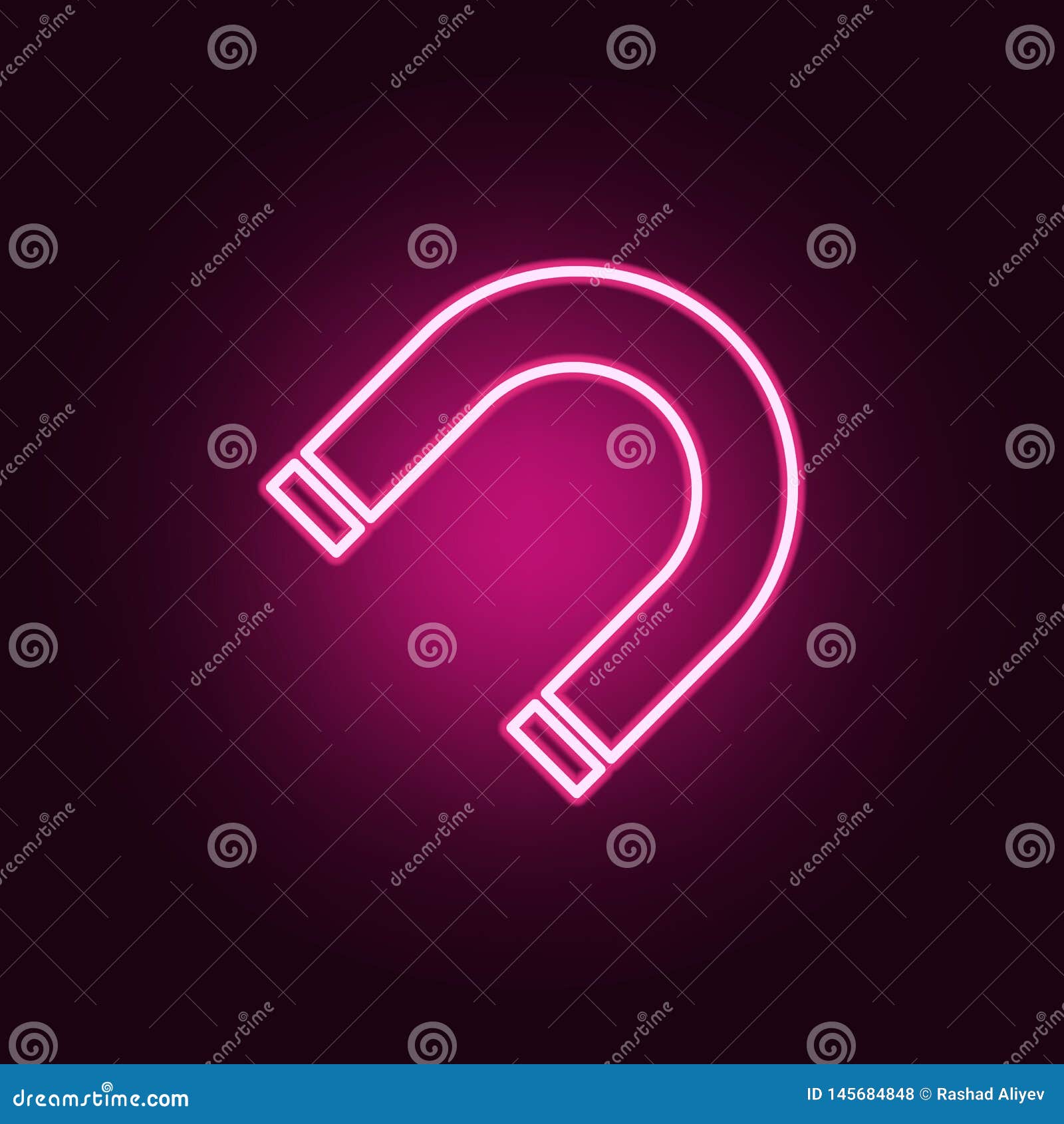 Magnet Icon. Elements of Web in Neon Style Icons Stock Illustration ...