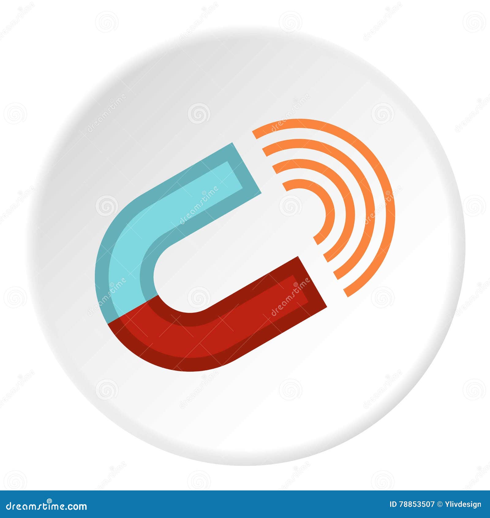 Magnet icon, flat style stock vector. Illustration of business - 78853507