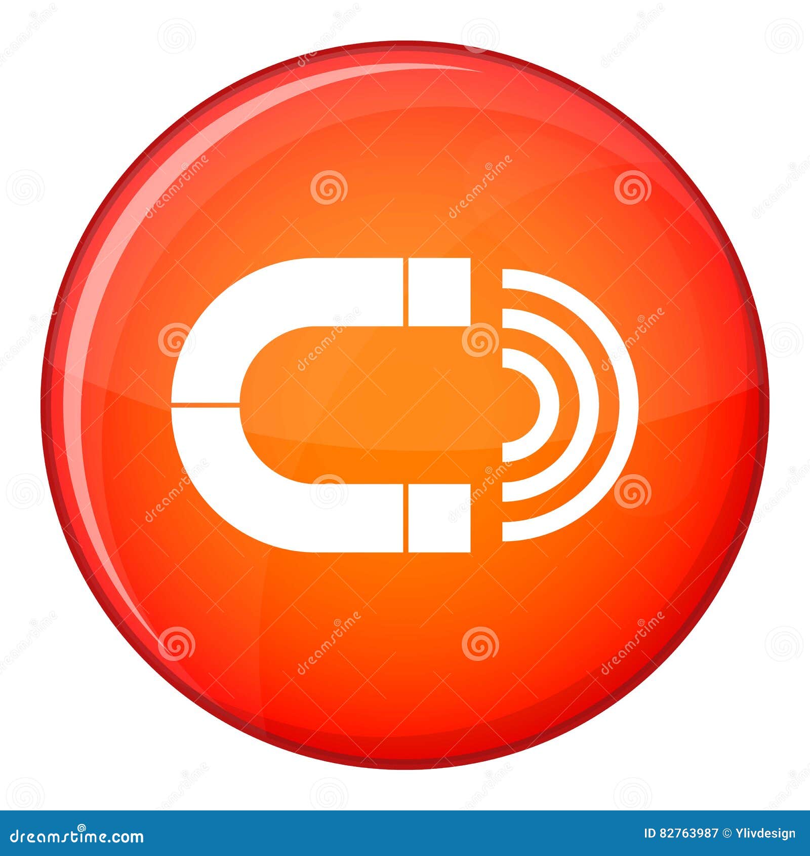 Magnet icon, flat style stock vector. Illustration of attraction - 82763987
