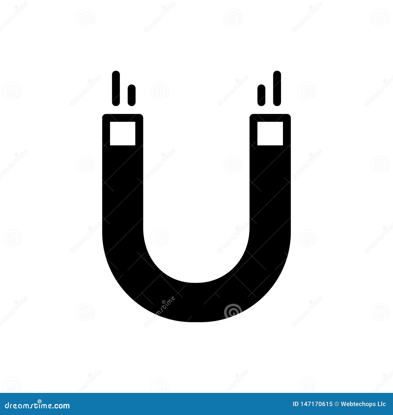 Black Solid Icon for Magnet, Fridge and Attraction Stock Vector ...