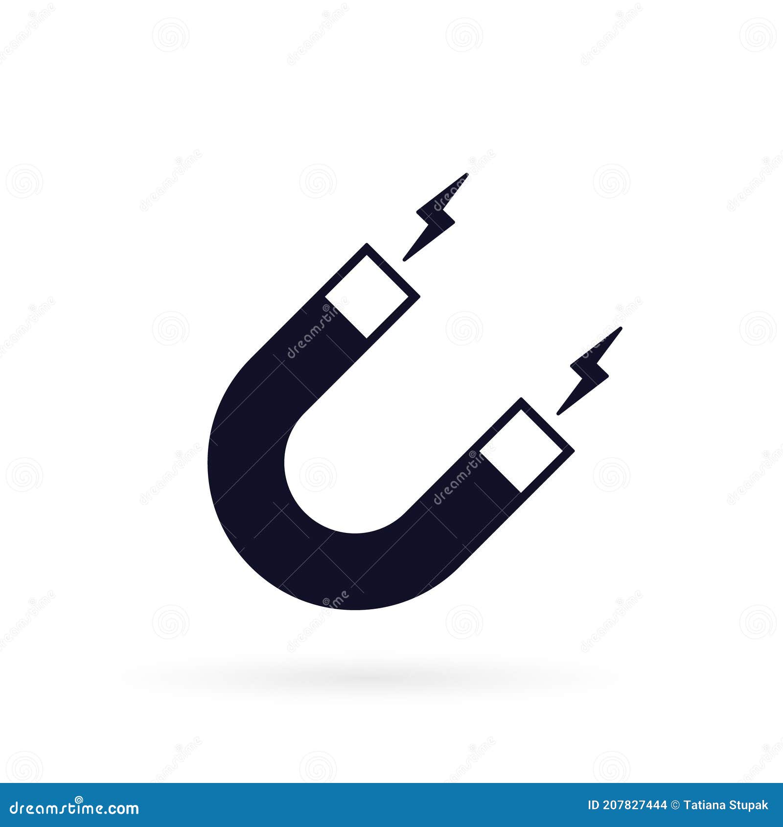 Magnet Icon, Vector Isolated Simple Magnet Symbol in Flat Design Stock ...