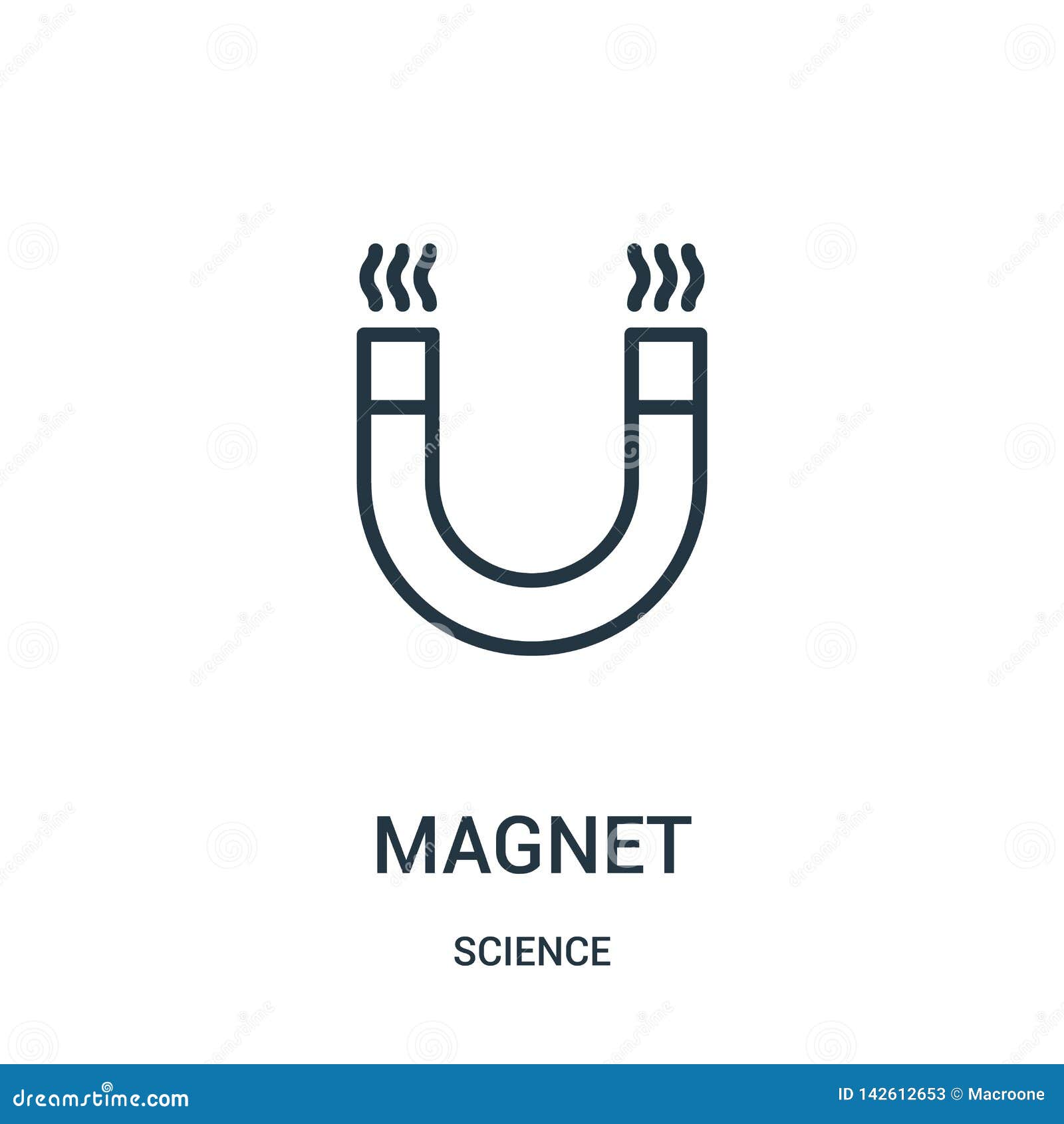 Magnet Icon Vector from Science Collection. Thin Line Magnet Outline ...