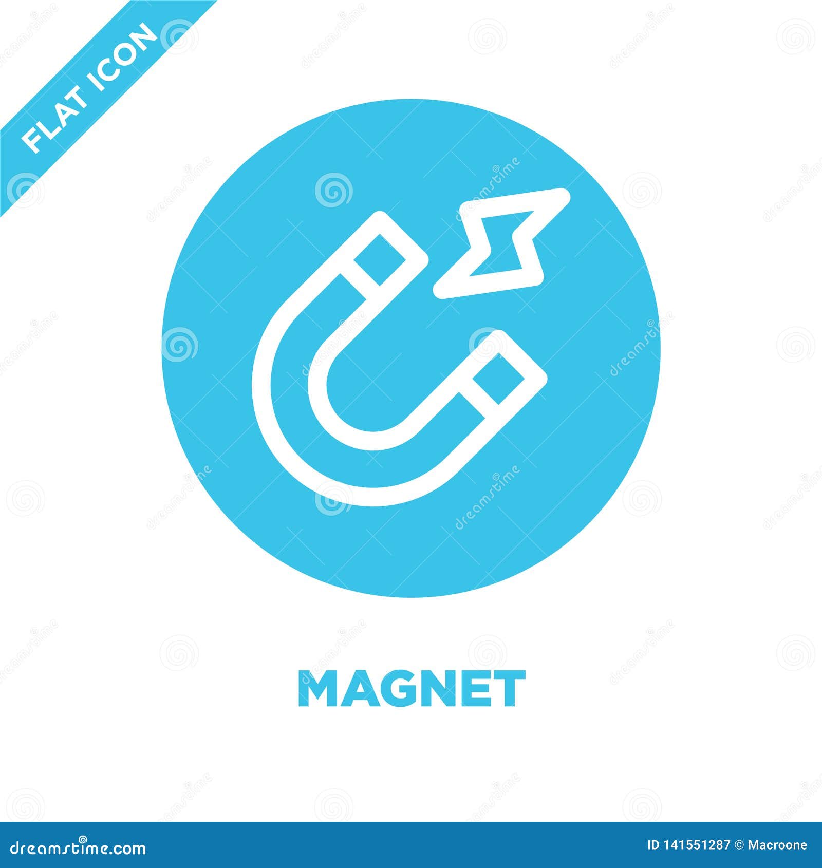 Magnet Icon Vector. Thin Line Magnet Outline Icon Vector Illustration ...