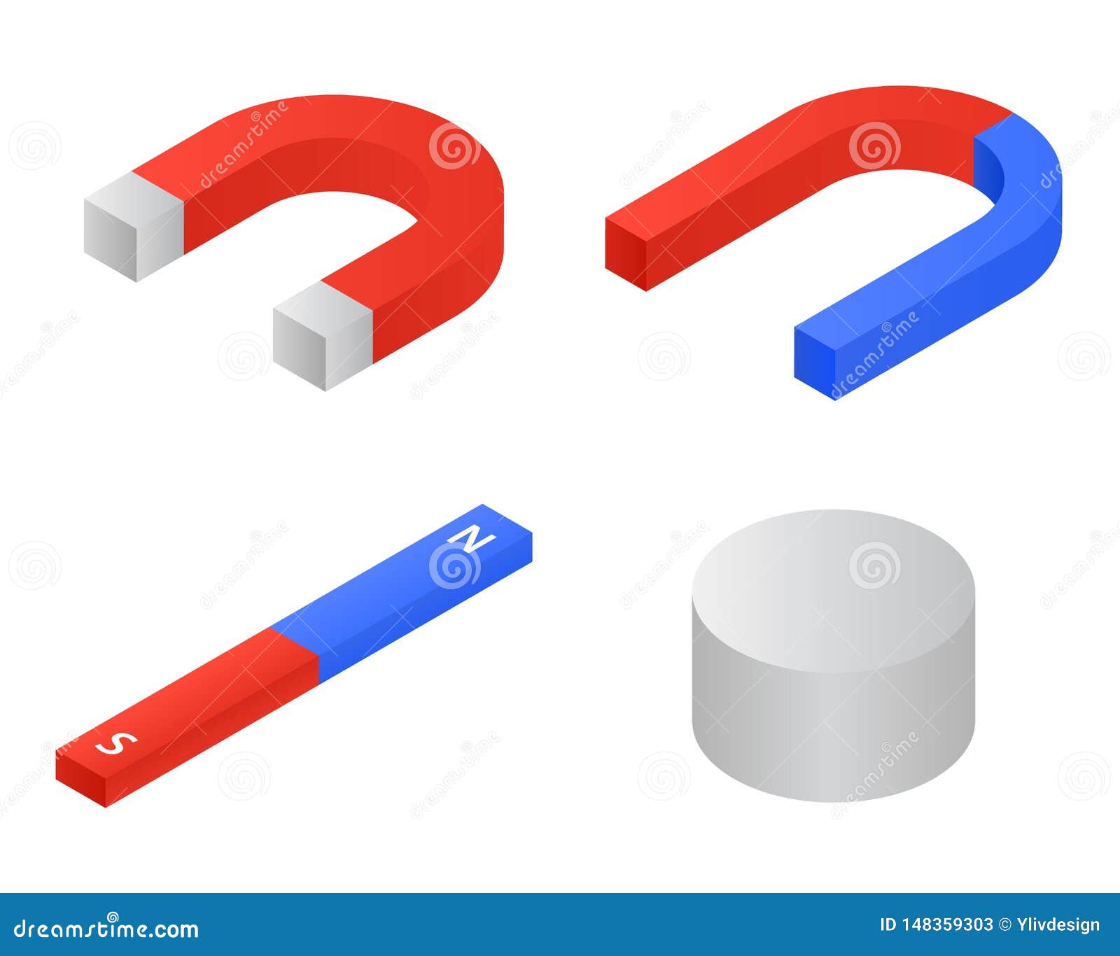 Magnet Icons Set, Isometric Style Stock Vector - Illustration of ...
