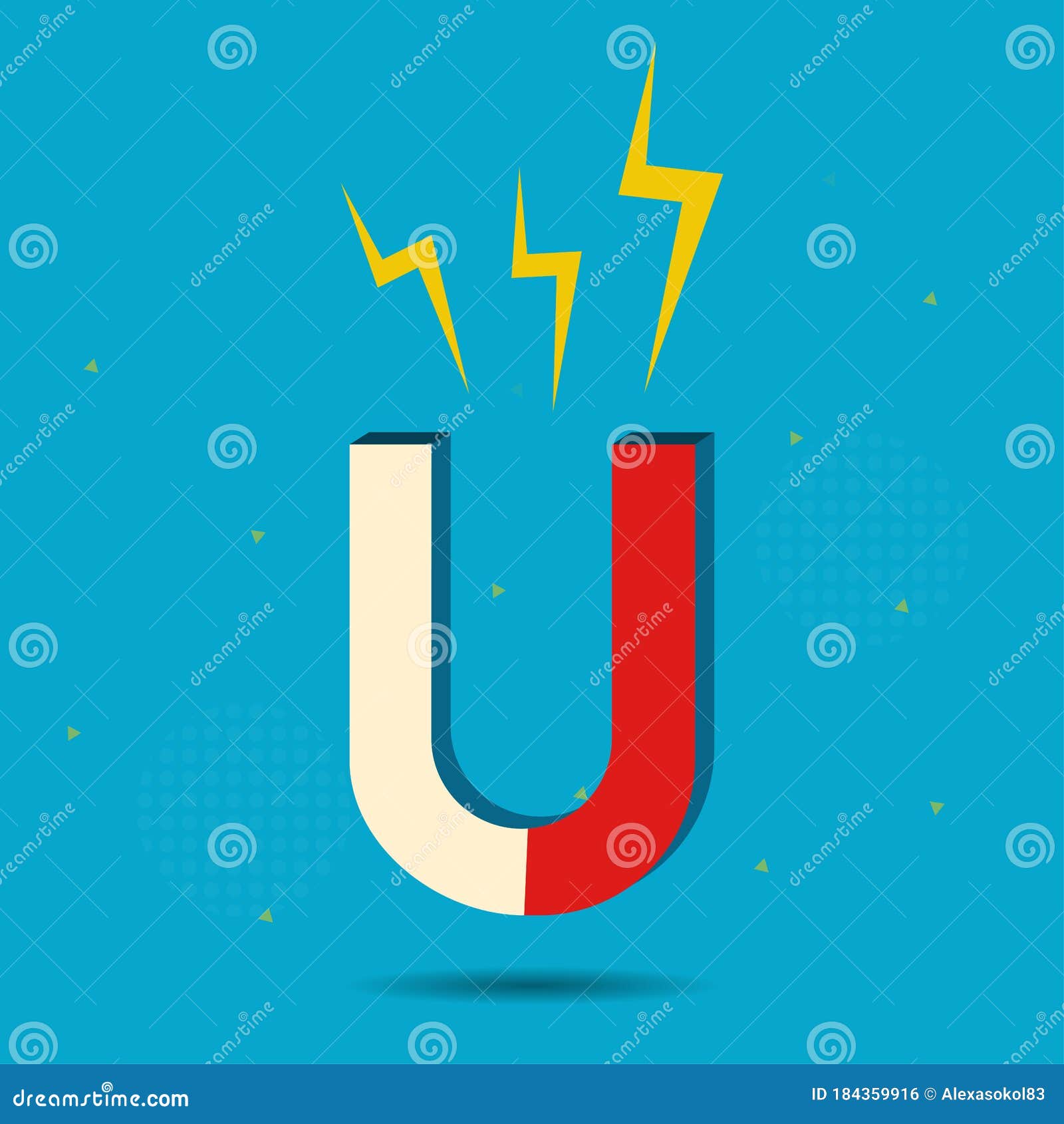 Magnet Illustration in Flat Style. Magnetism, Magnetize or Attraction ...