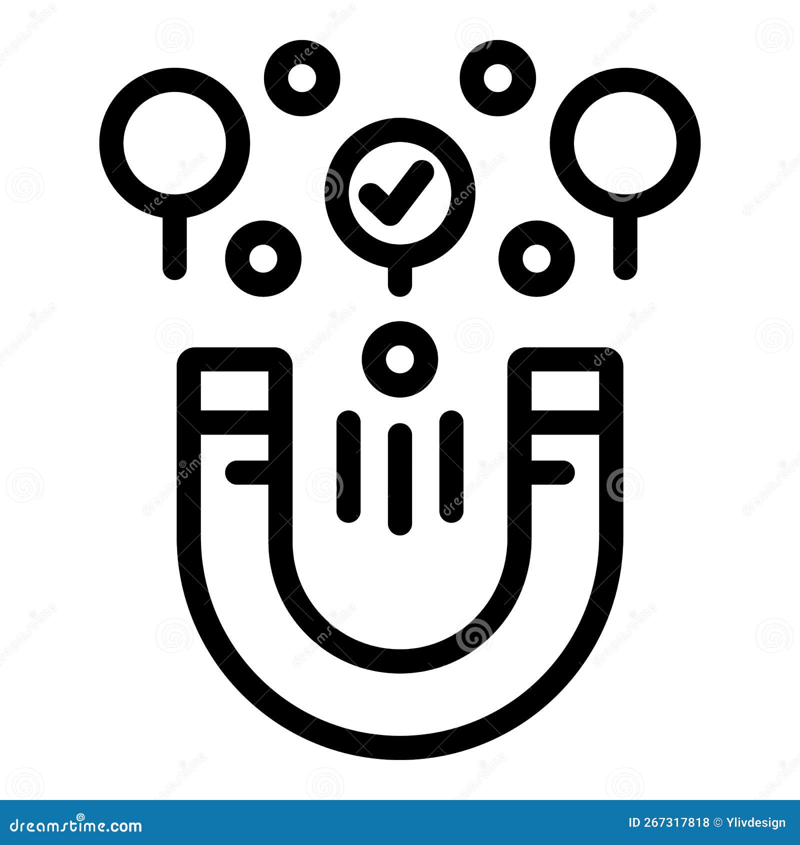 Magnet Key Point Icon Outline Vector. Main Conclusion Stock ...