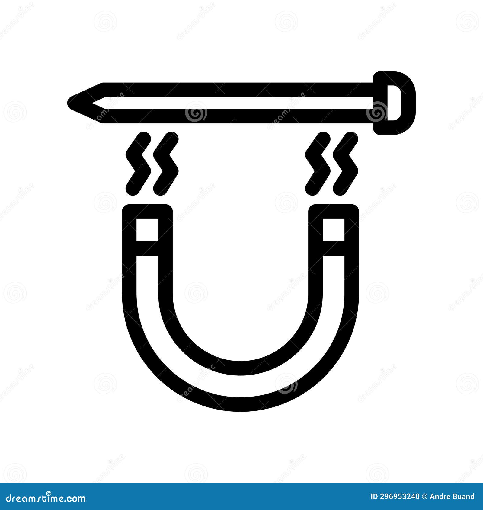 Magnet Line Icon Illustration Vector Graphic Stock Illustration ...