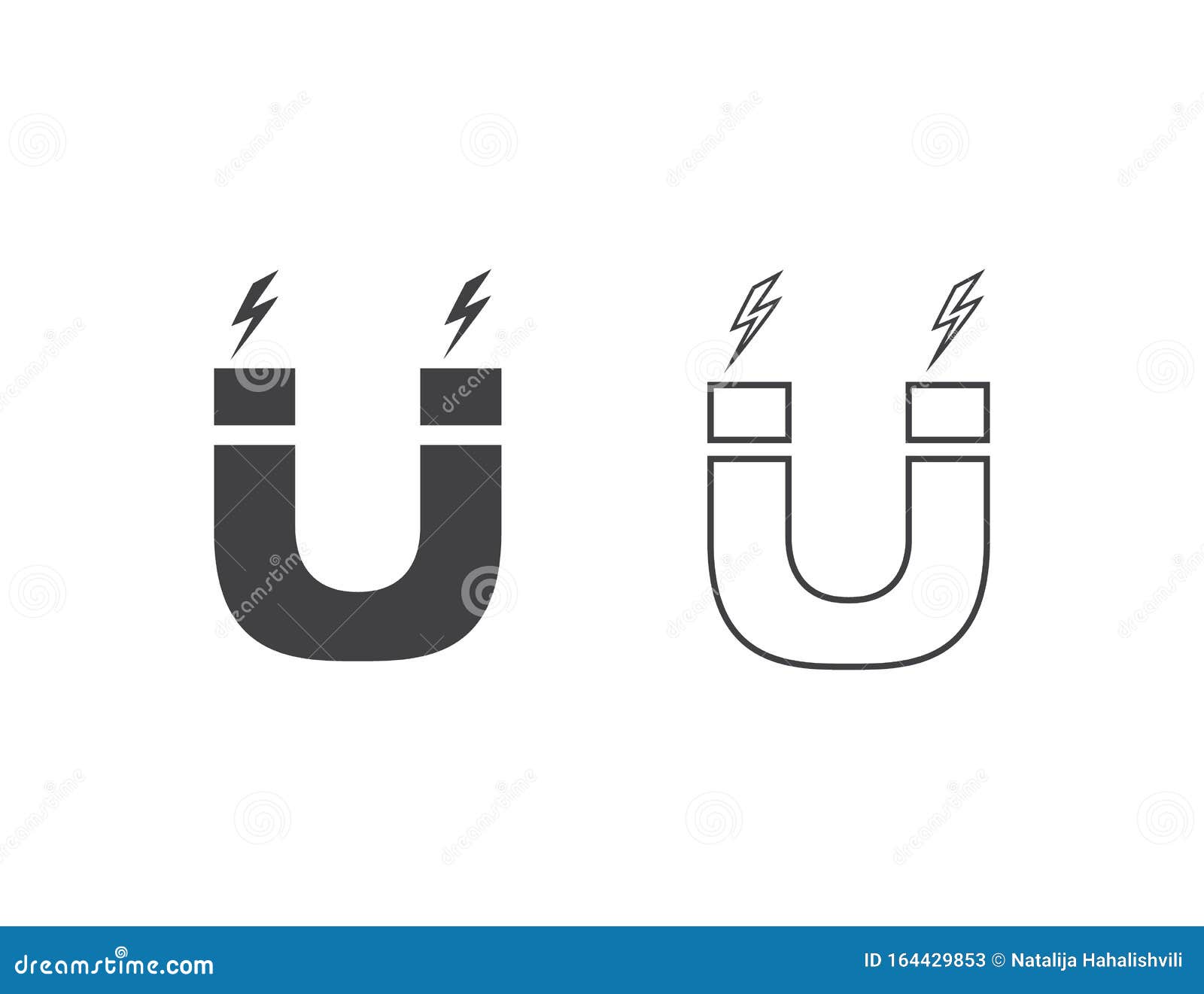 Magnet Line Icon Set. Vector Illustration Modern Flat Style Stock ...