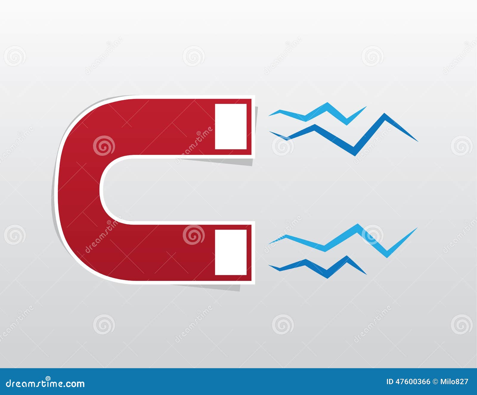 Magnet With Magnetic Power Icon Vector Illustration, Flat Cartoon ...