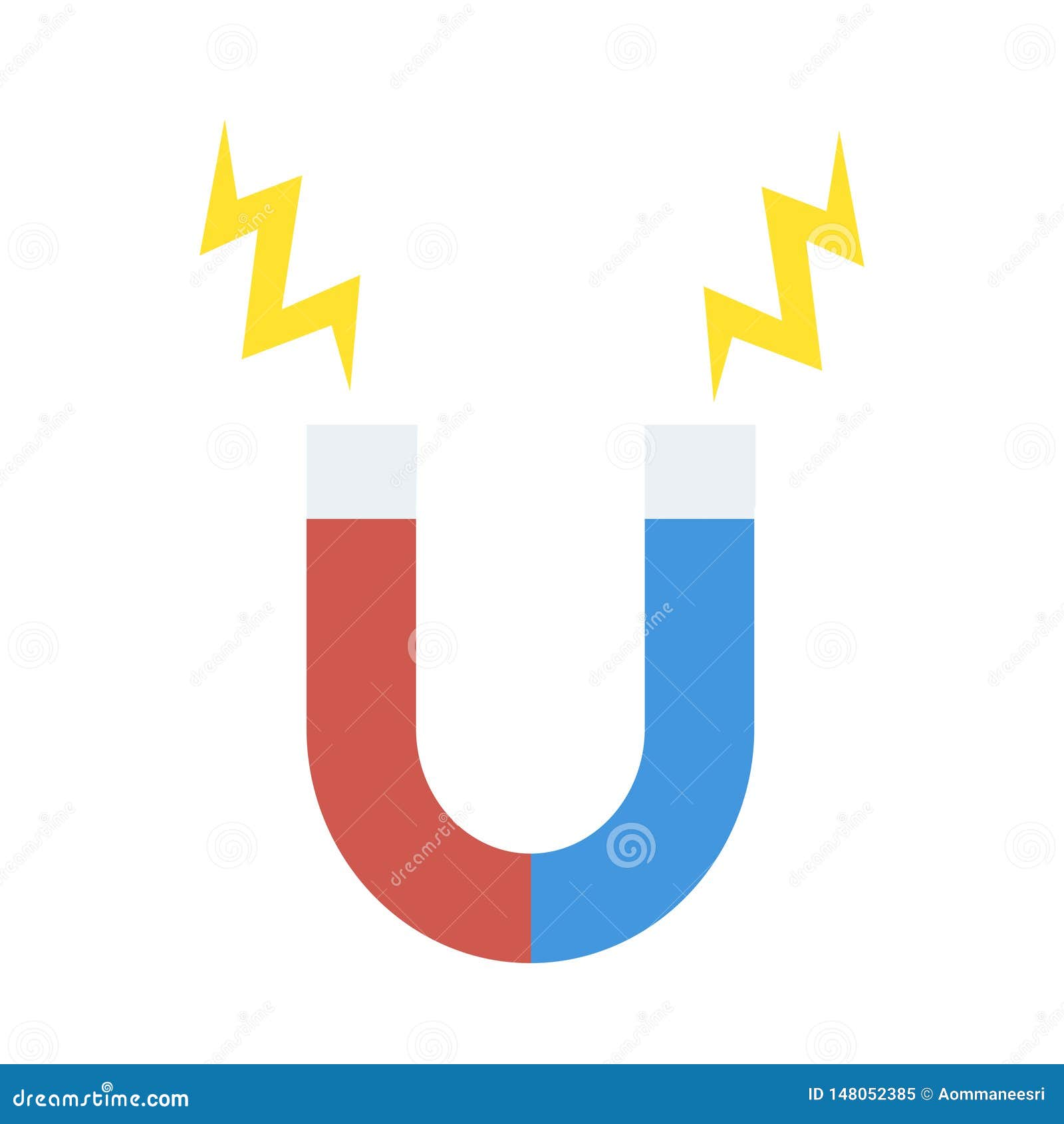 Magnet with Magnetic Power Icon Isolated on a White Background Stock ...