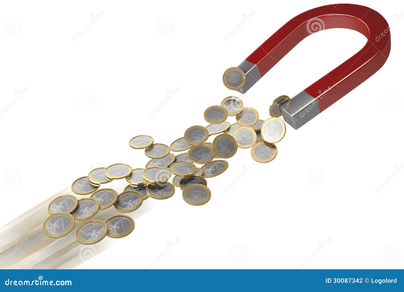Magnet for money in move stock illustration. Illustration of catching ...