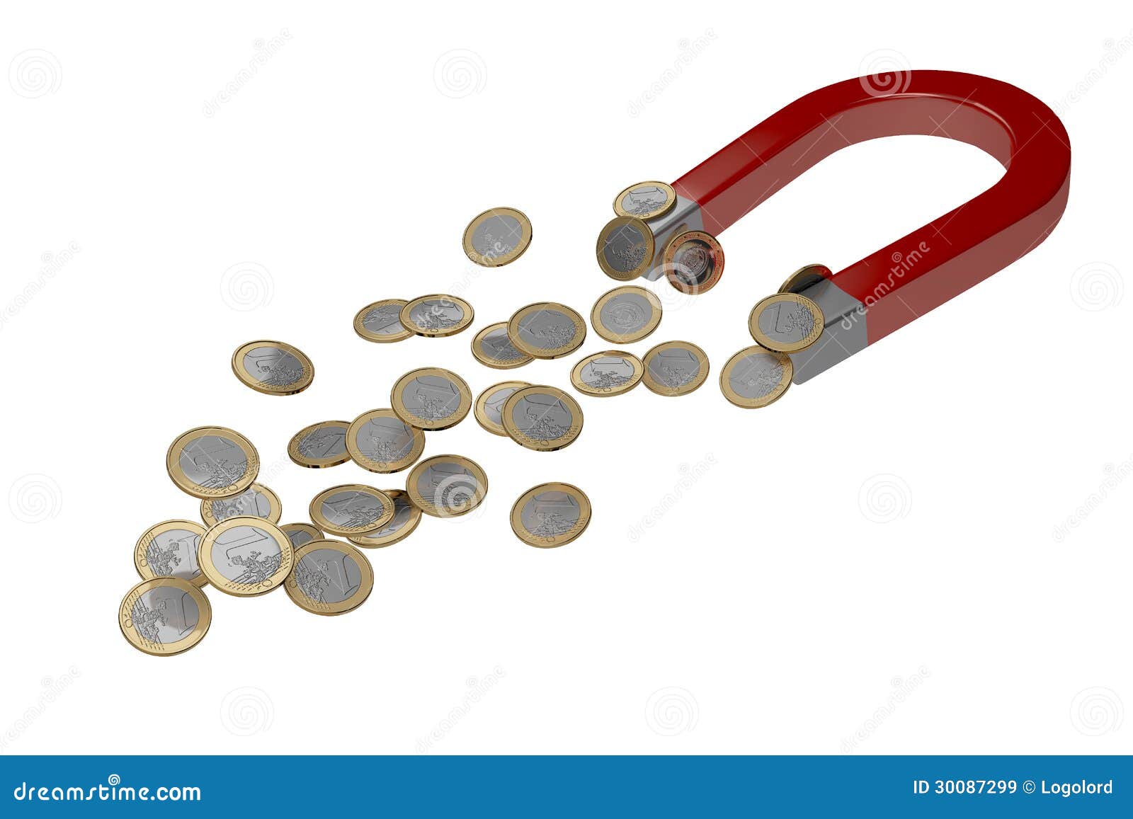 Magnet for money stock illustration. Illustration of gold - 30087299