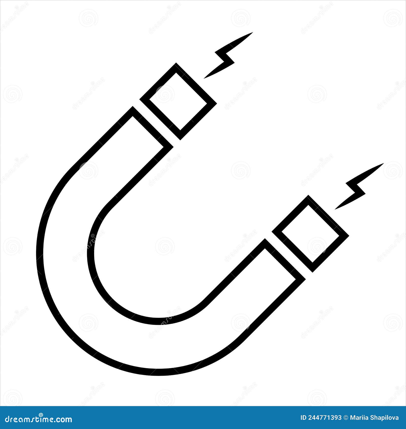 Magnet Outline Icon. Vector Illustration Stock Vector - Illustration of ...