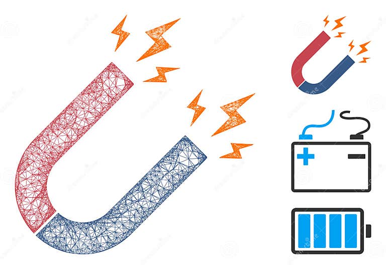 Magnet Power Polygonal Web Vector Mesh Illustration Stock Vector ...