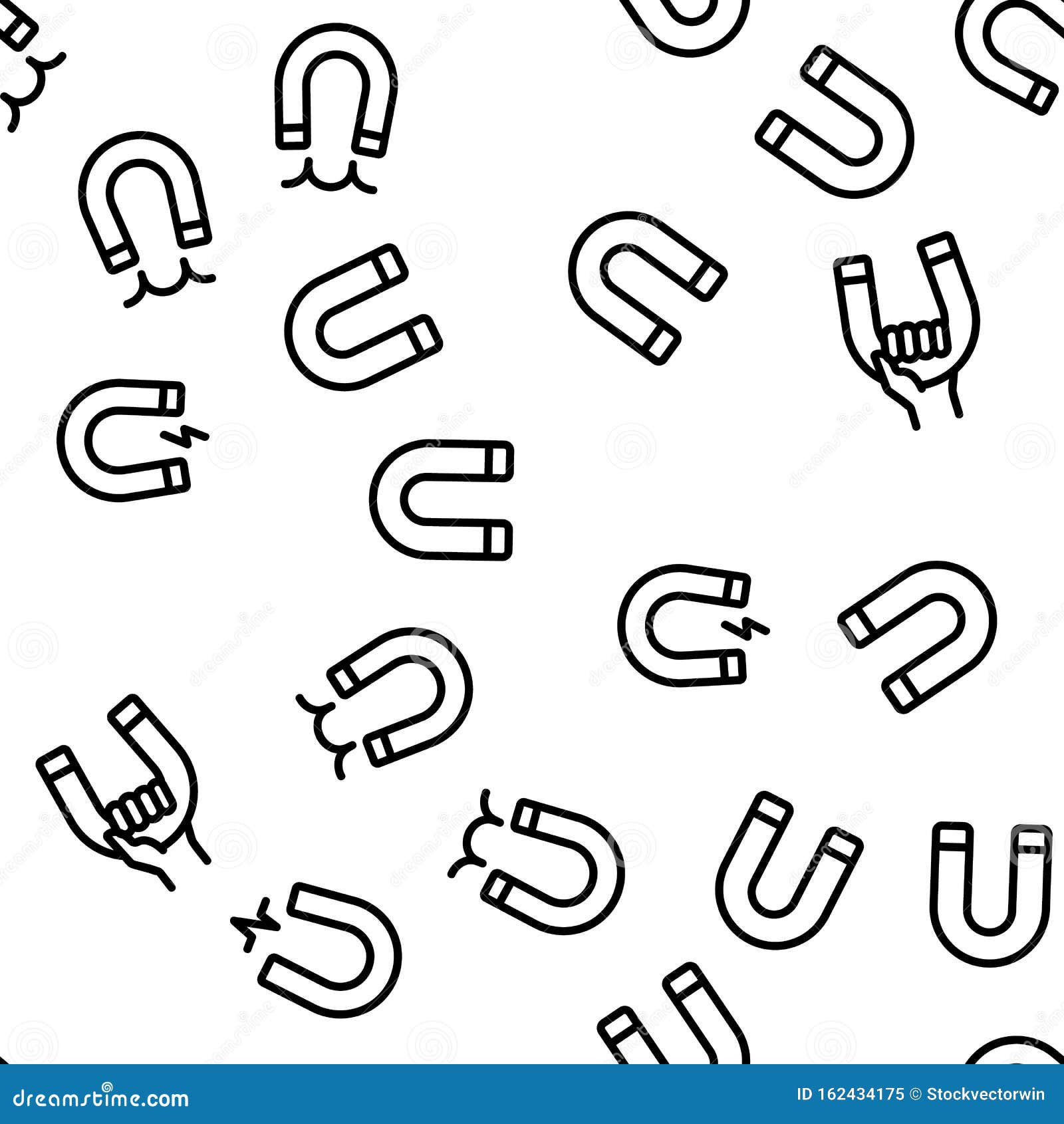 Magnet Power Vector Seamless Pattern Stock Vector - Illustration of ...