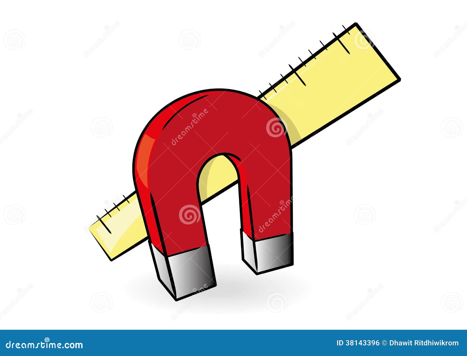 Magnet and ruler stock vector. Illustration of instruments - 38143396