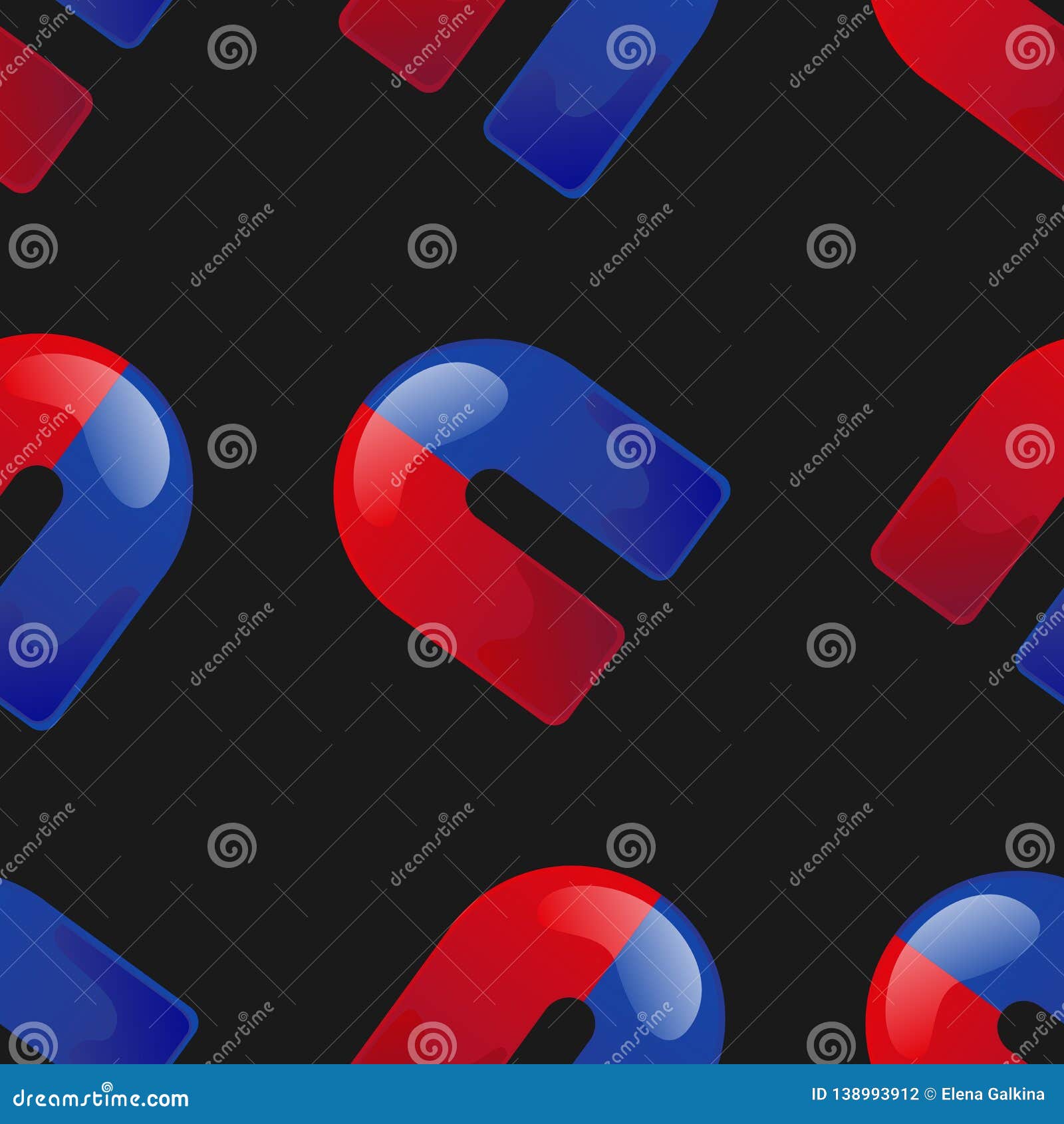 Magnet seamless pattern stock vector. Illustration of iron - 138993912