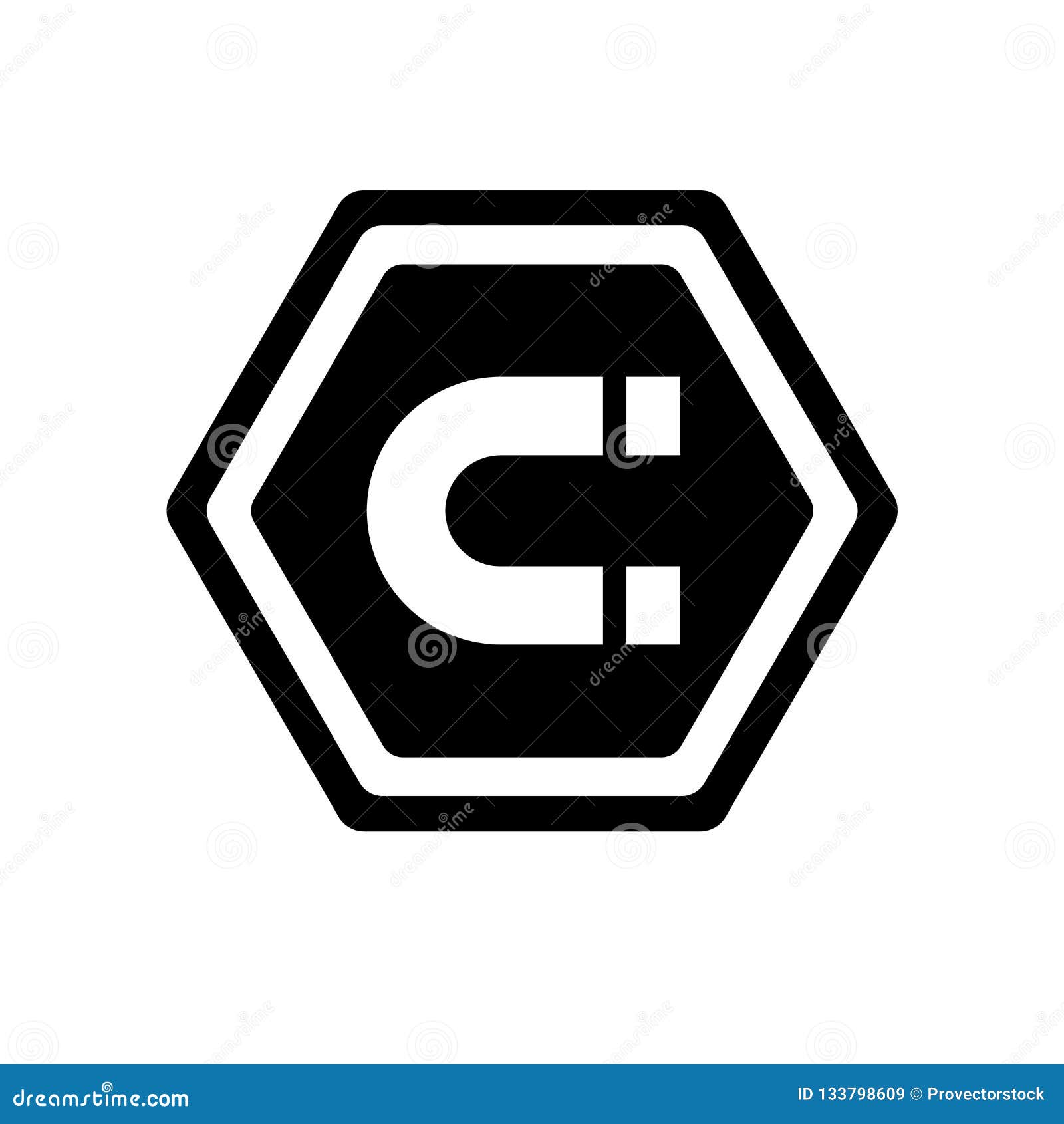 Magnet Sign Icon Vector Isolated on White Background, Magnet Sign Sign ...