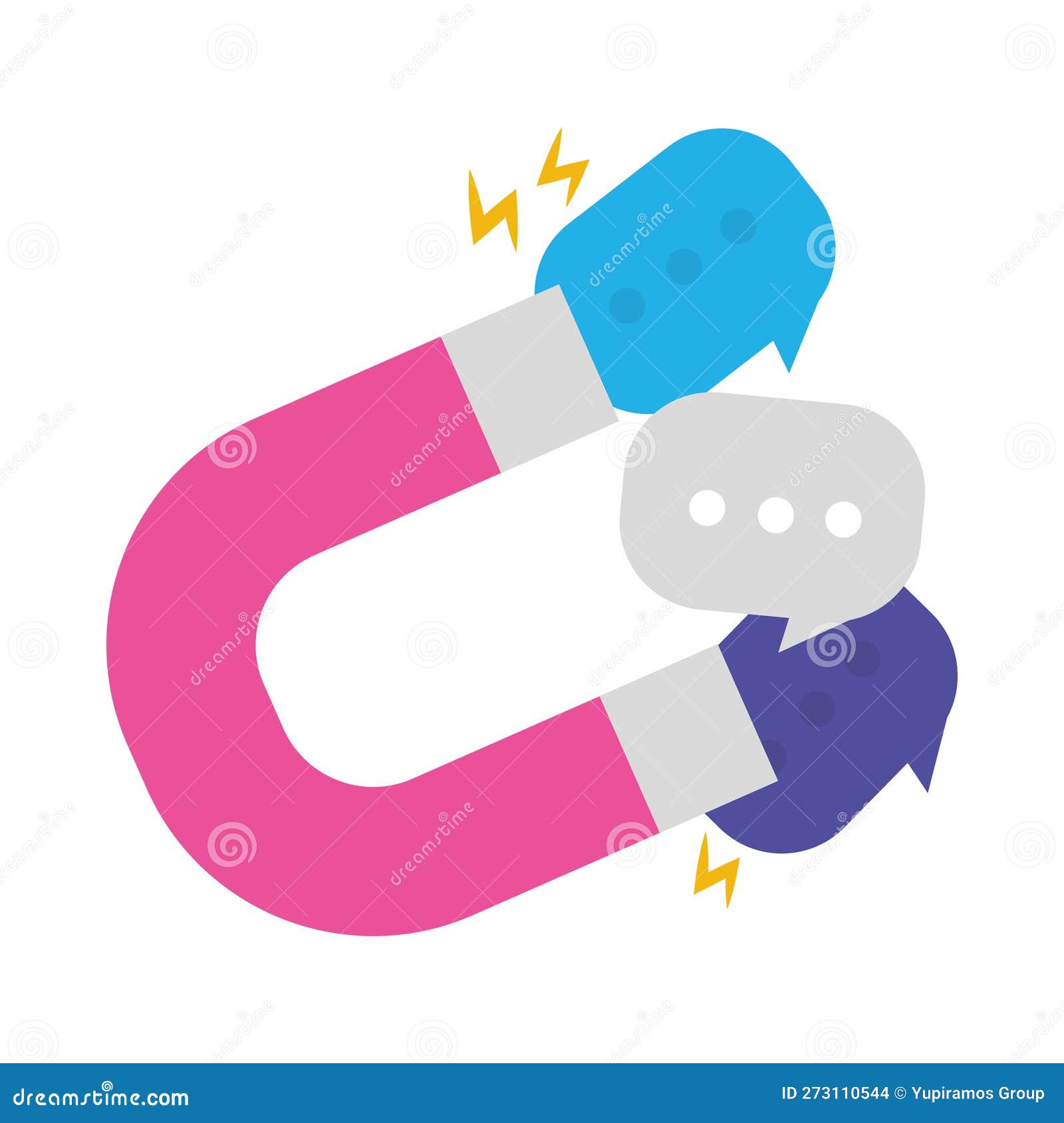 Magnet with speech bubbles stock vector. Illustration of social - 273110544