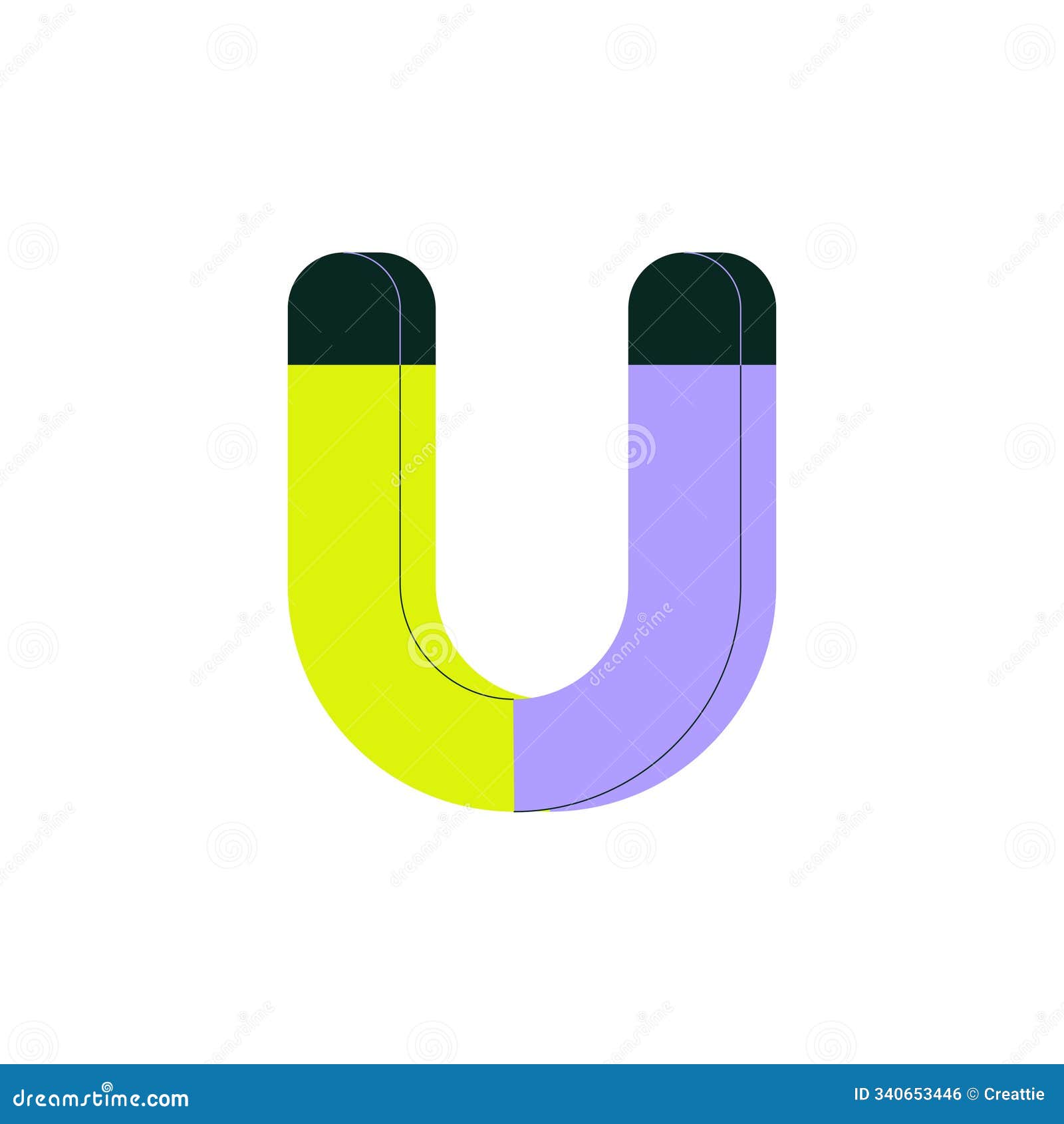 Magnet U-shaped in Flat Vector Style, Representing Attraction ...