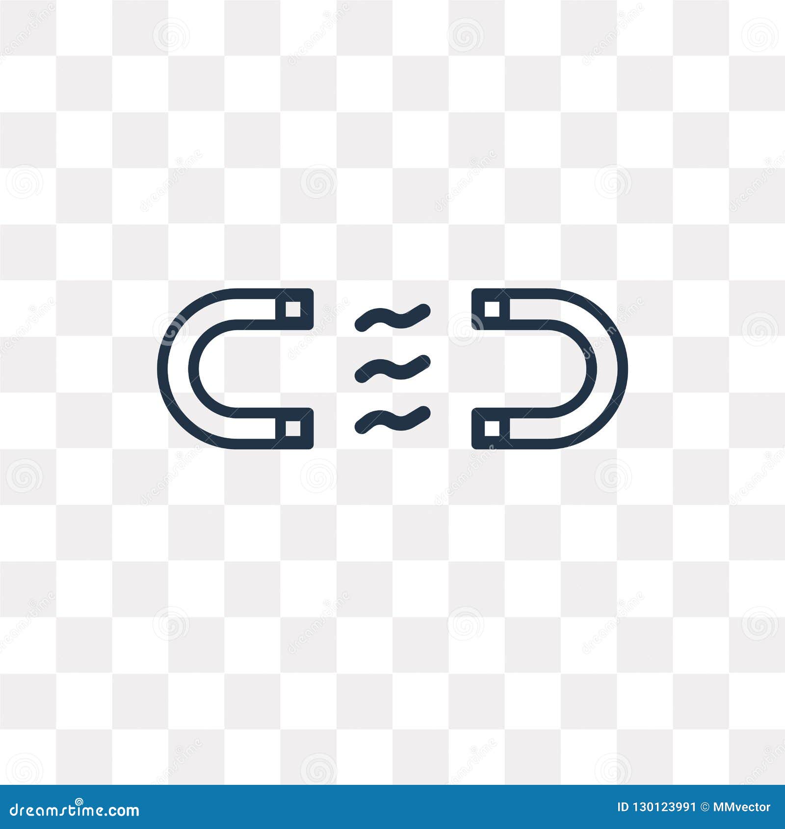 Magnet Vector Icon Isolated on Transparent Background, Linear Ma Stock ...