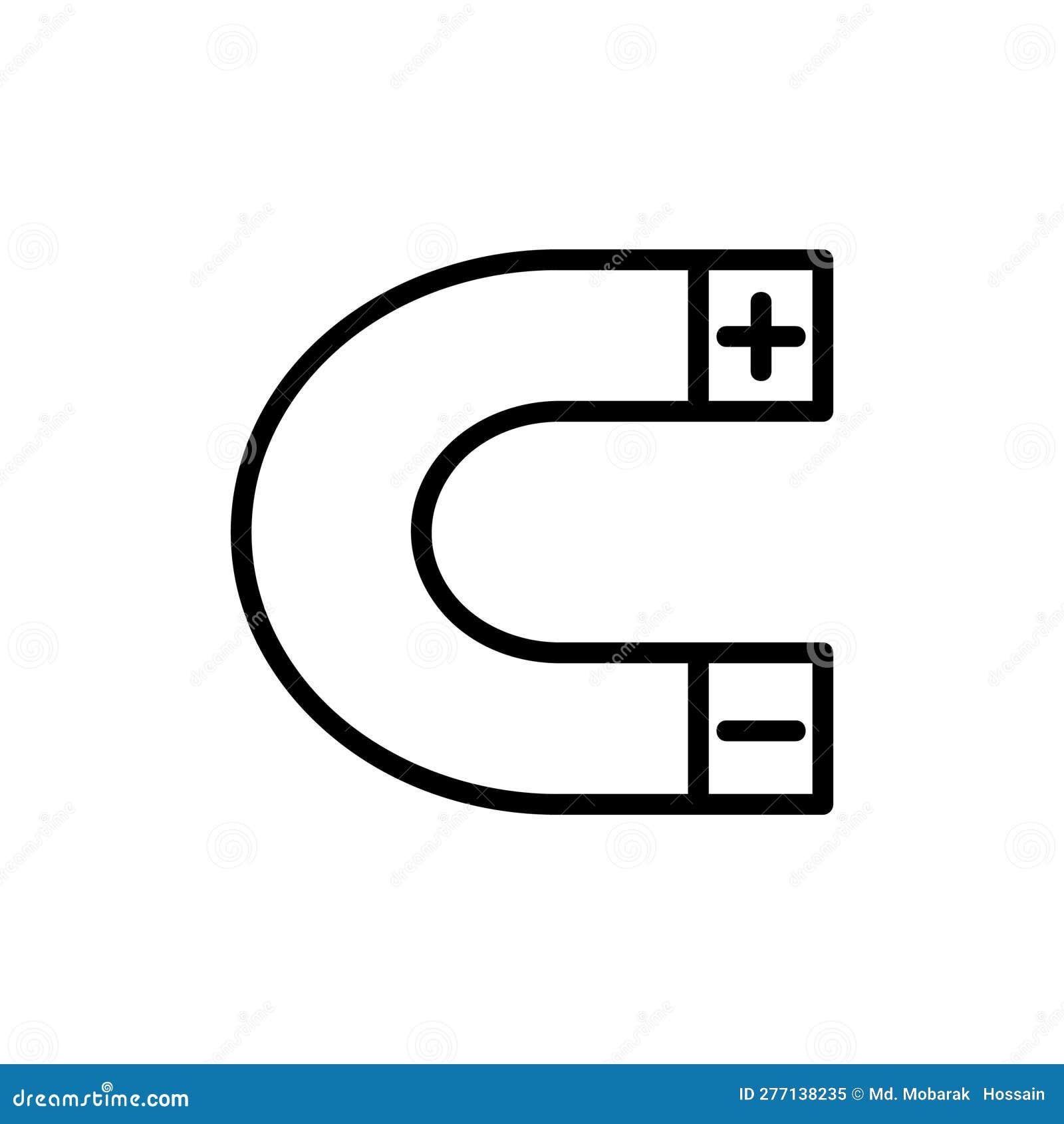 Magnet Vector Icon, Outline Style, Isolated on White Background. Stock ...