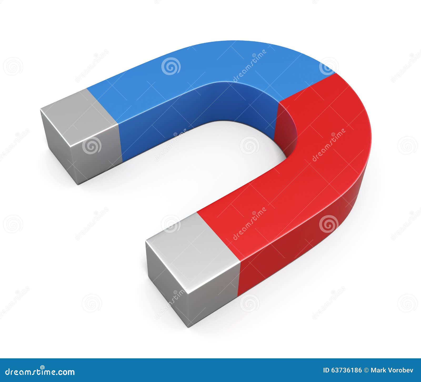 Magnet on White Background. 3d. Stock Illustration - Illustration of ...