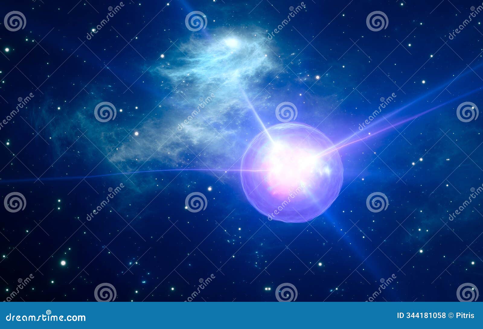 Magnetar or Neutron Star with Extremely Powerful Magnetic Field Stock ...