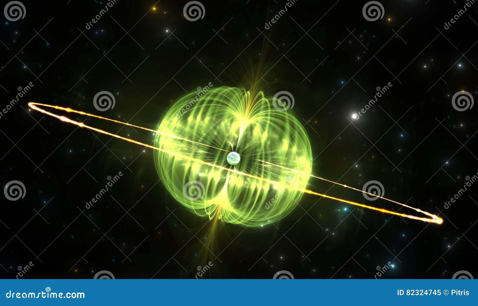 Magnetar or Neutron Star with Extremely Powerful Magnetic Field Stock ...