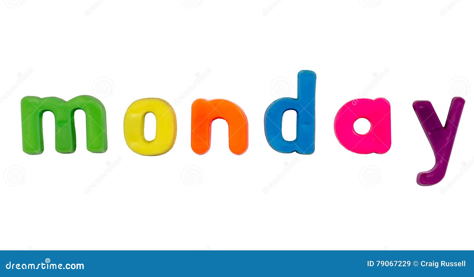 Magnetic Alphabet Letters - Monday Stock Image - Image of plastic, text ...