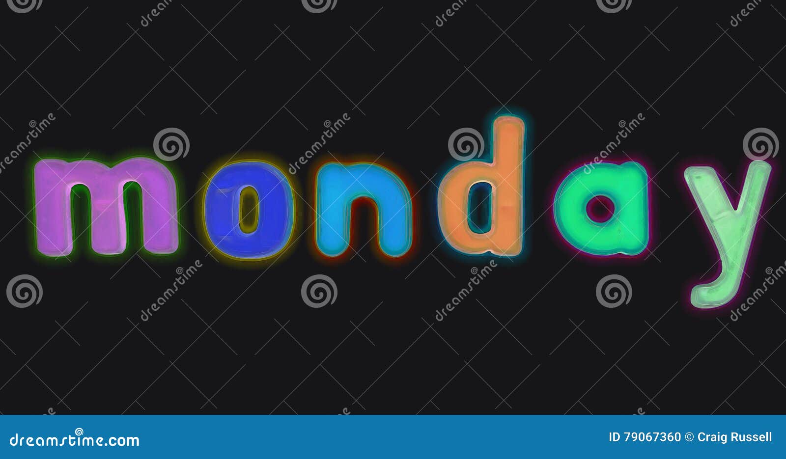 Magnetic Alphabet Letters - Monday Stock Illustration - Illustration of ...