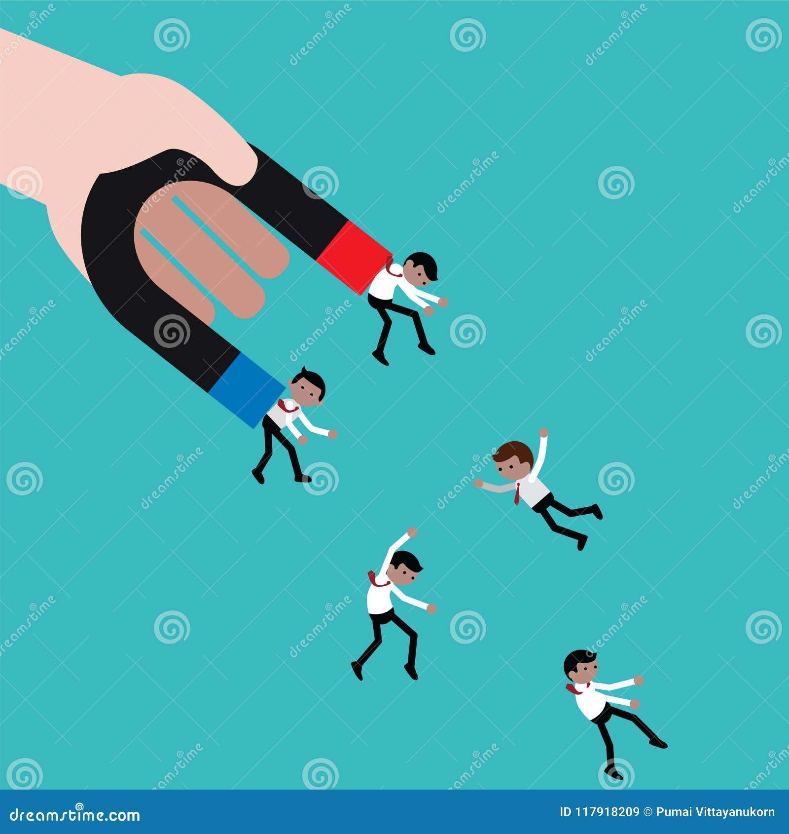 Magnetic attracting people stock vector. Illustration of love - 117918209